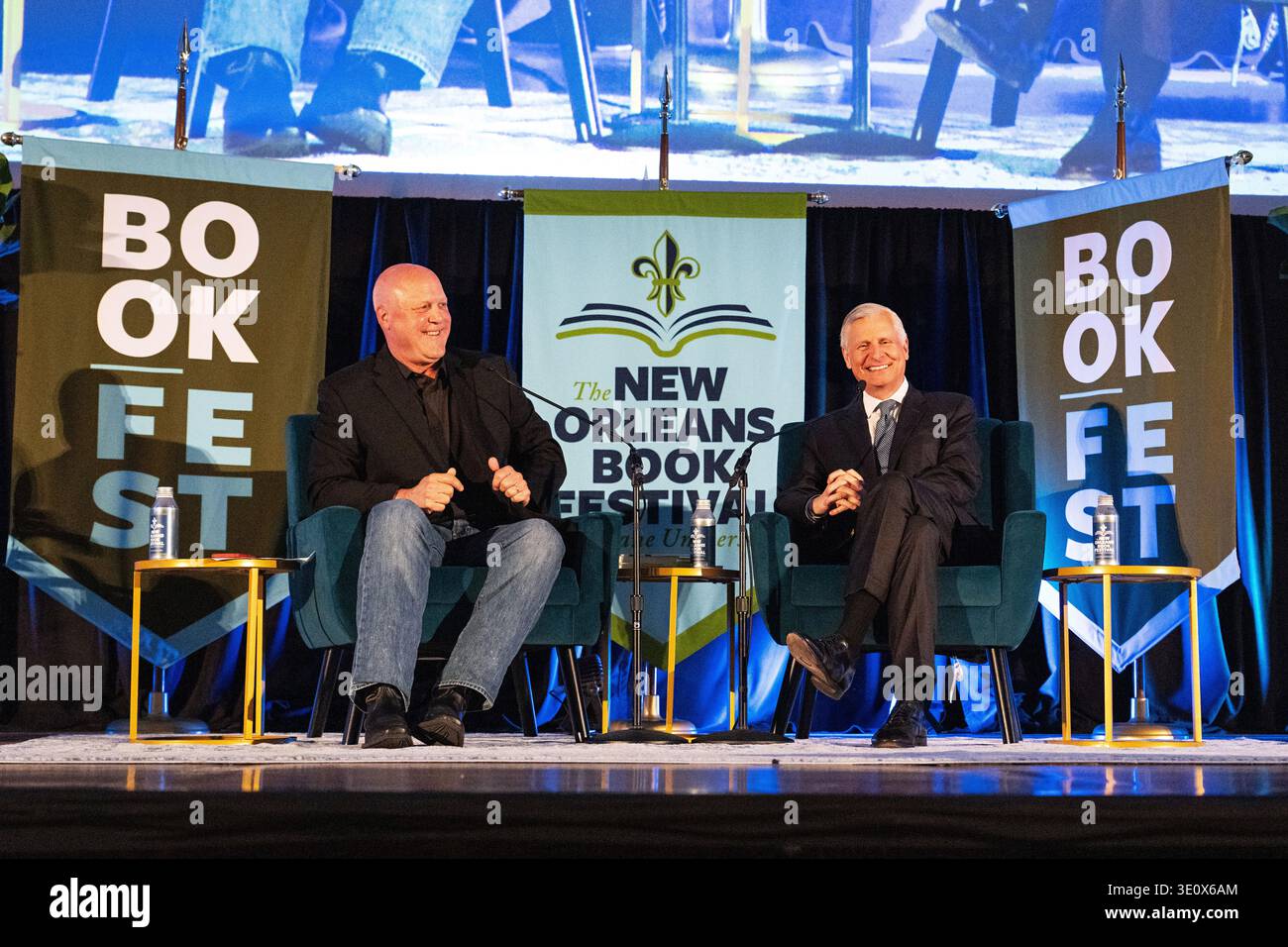 Mitch Landrieu, left, and Jon Meacham during the New Orleans Book ...