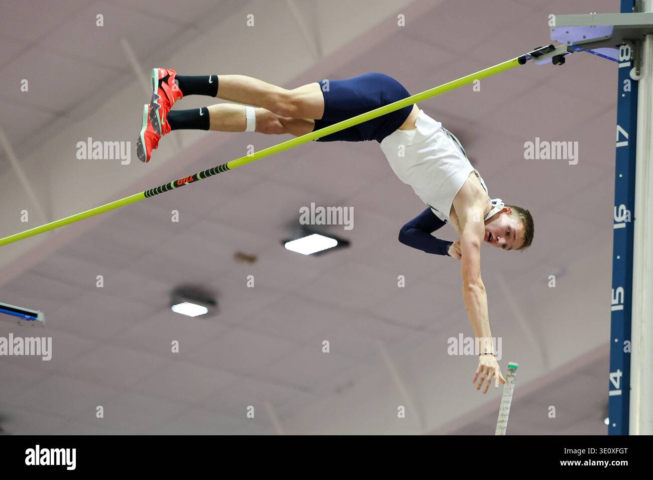 March 13, 2026: Logan Hammer of Utah State releases his pole as he ...