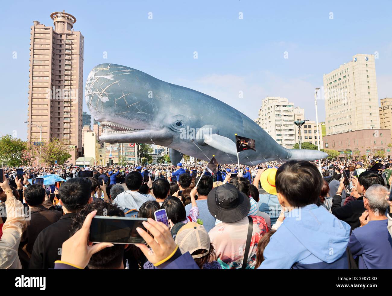 Kaohsiung, Taiwan. 14th March 2026. Inflatable of Laboon the whale ...
