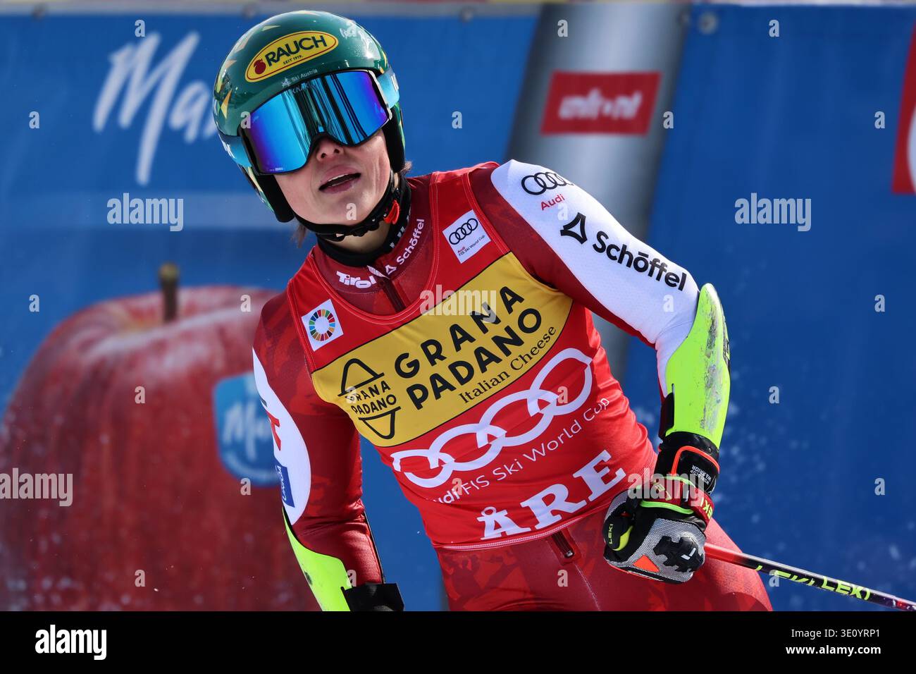 Austria's Julia Scheib at the finish area, during a women's World Cup ...