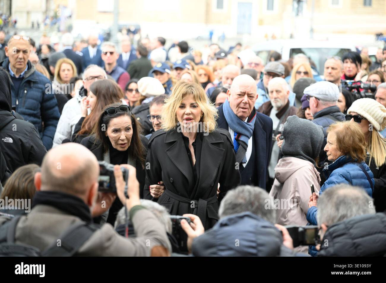 Alba Pairetti during Enrica Bonaccorti's funeral in Rome, at the Church ...