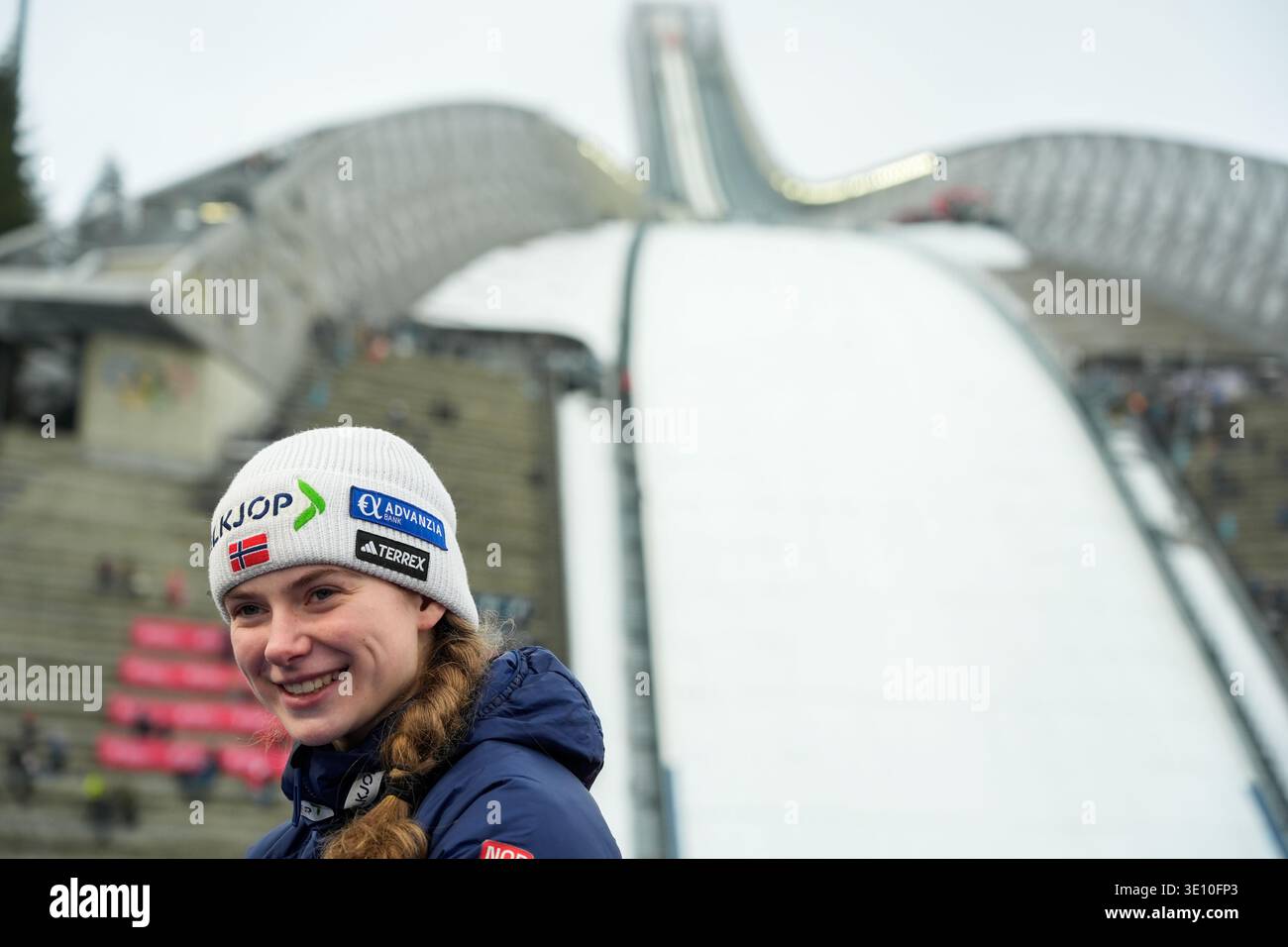 Oslo 20260314. Ingvild Synnøve Midtskogen after the women's large hill ...