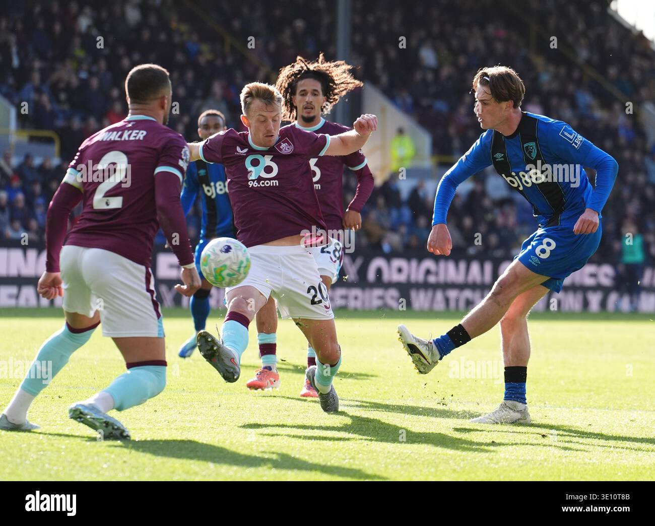 Bournemouth's Alex Scott has a shot on goal during the Premier League ...
