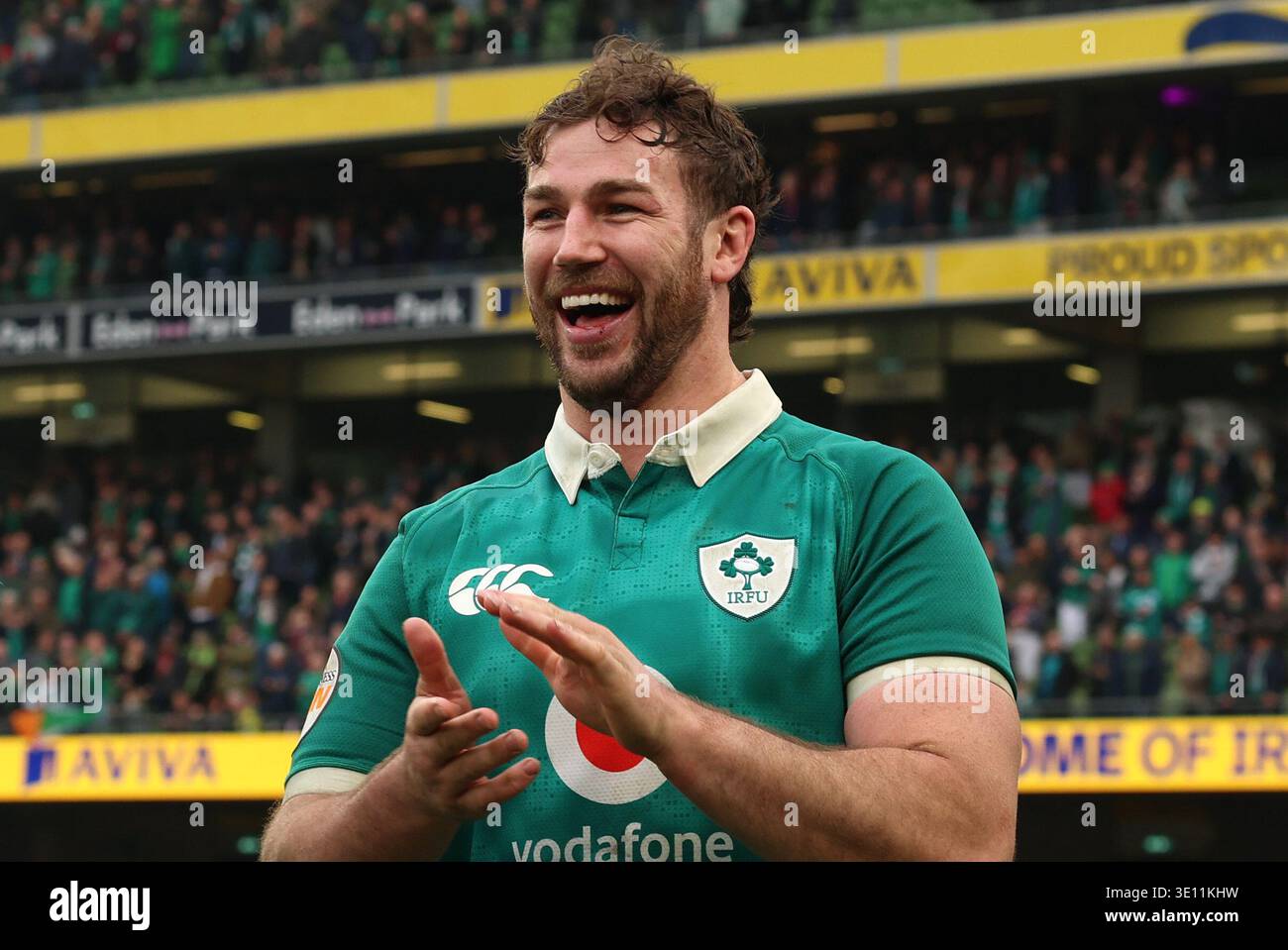 Ireland's Caelan Doris celebrates after the Guinness Men's Six Nations ...
