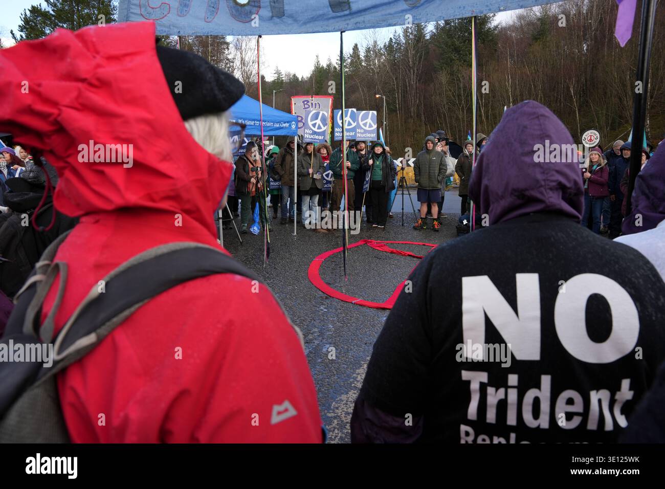Protesters gather at Faslane Naval base to protest nuclear weapons ...
