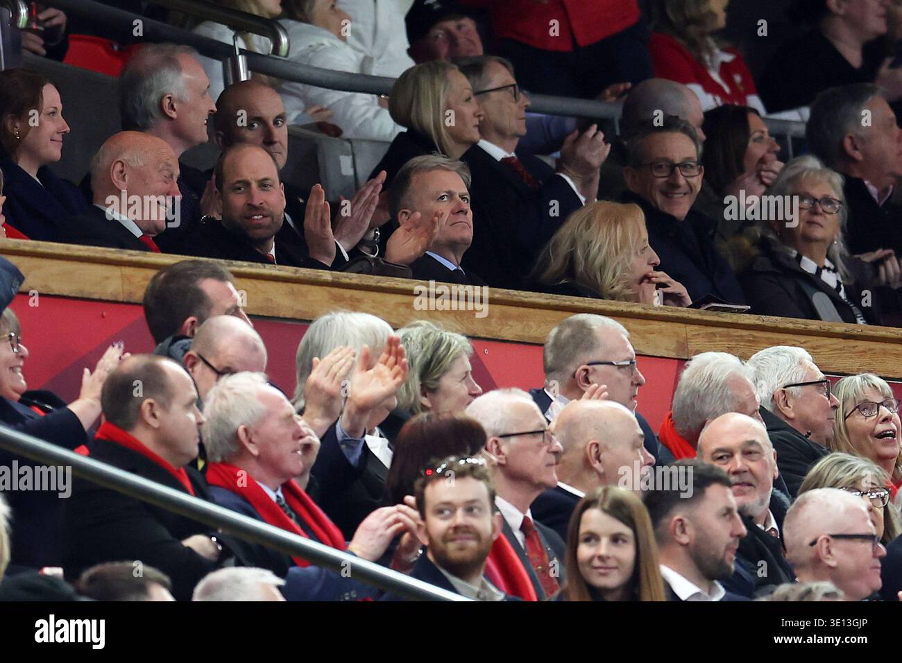 Prince William, the Prince of Wales watches on and reacts with WRU ...