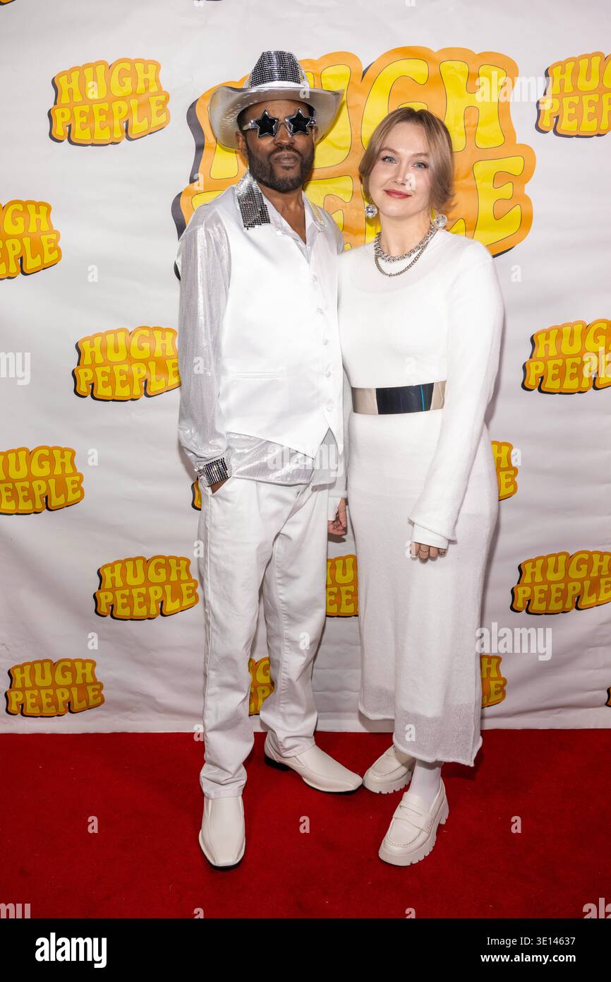 Drummer Michael Seacer with fiance Anna attends HUGH PEEPLE and Sovory ...
