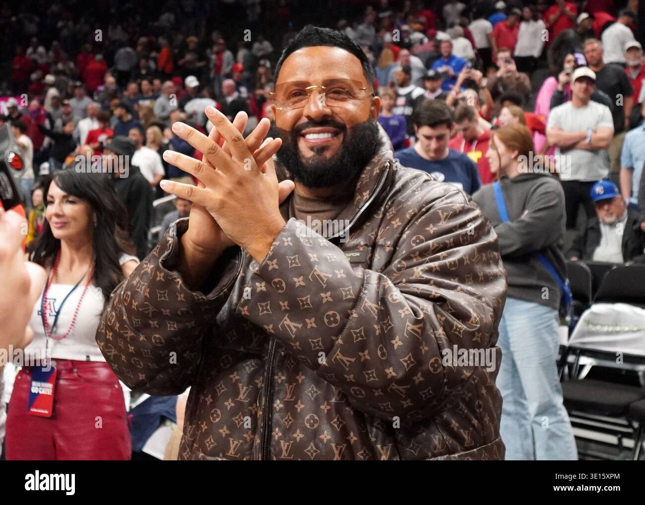 MAR 14 2026: DJ Khaled celebrates the Arizona win in the Big 12 ...