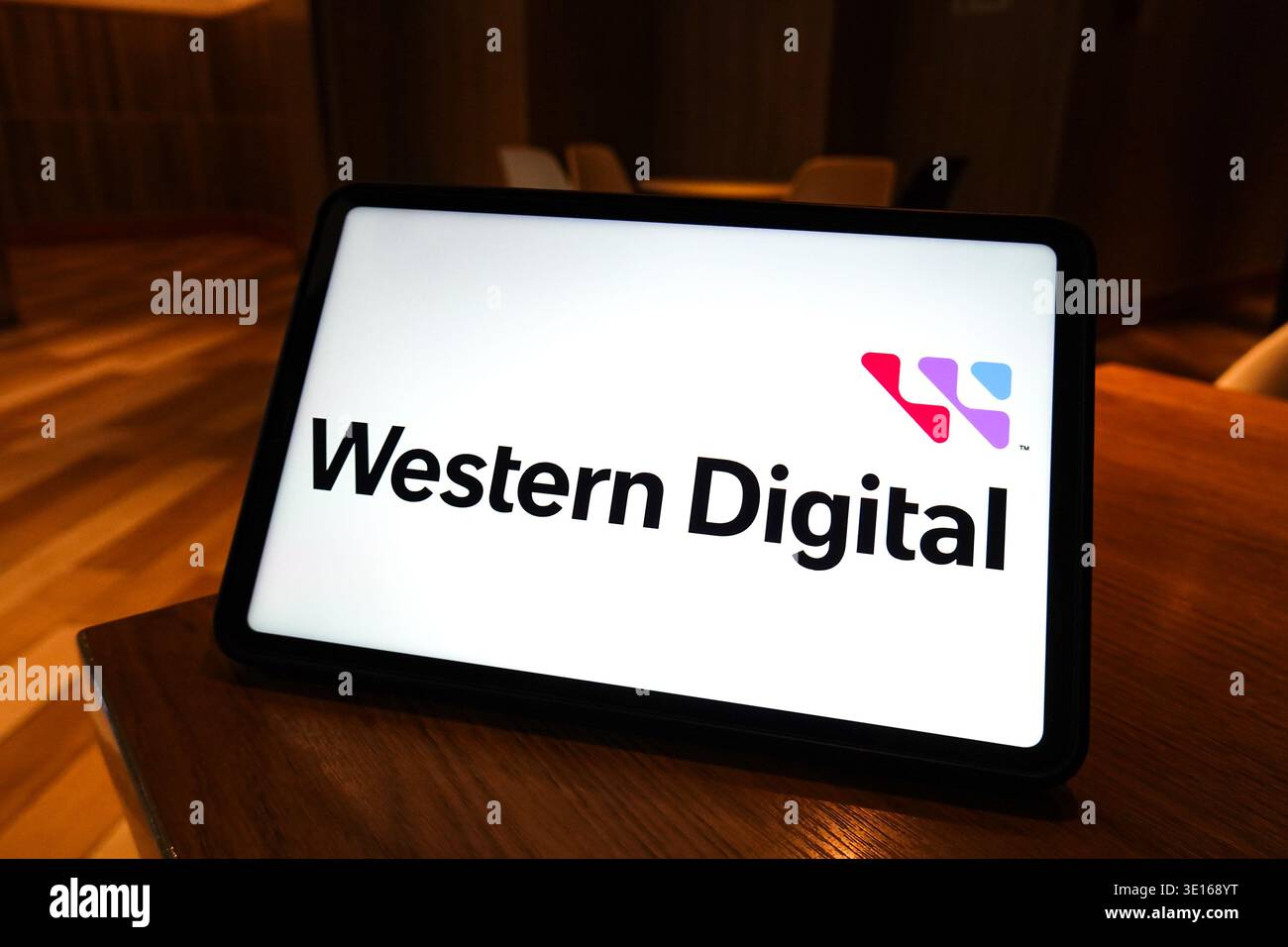 In this photo illustration, the logo of Western Digital is displayed on ...