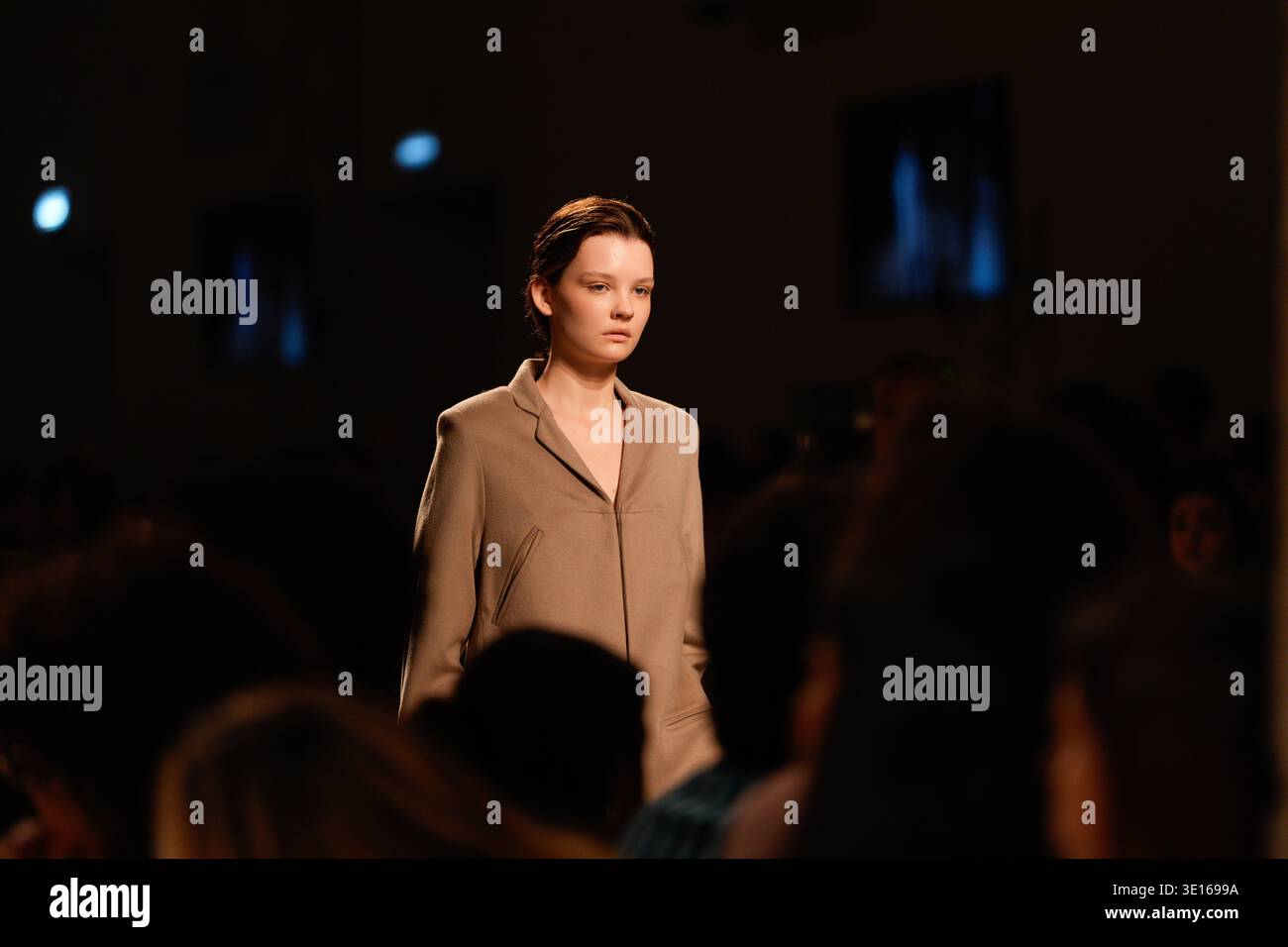 A model walks the runway during ARNDES fashion show at ModaLisboa ...