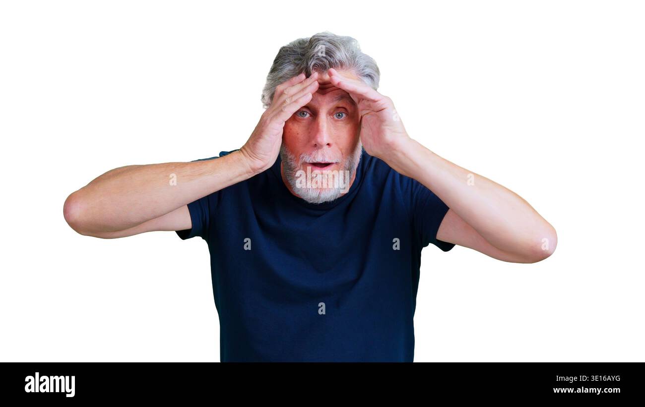 Surprised man reacting shocking news hi-res stock photography and ...