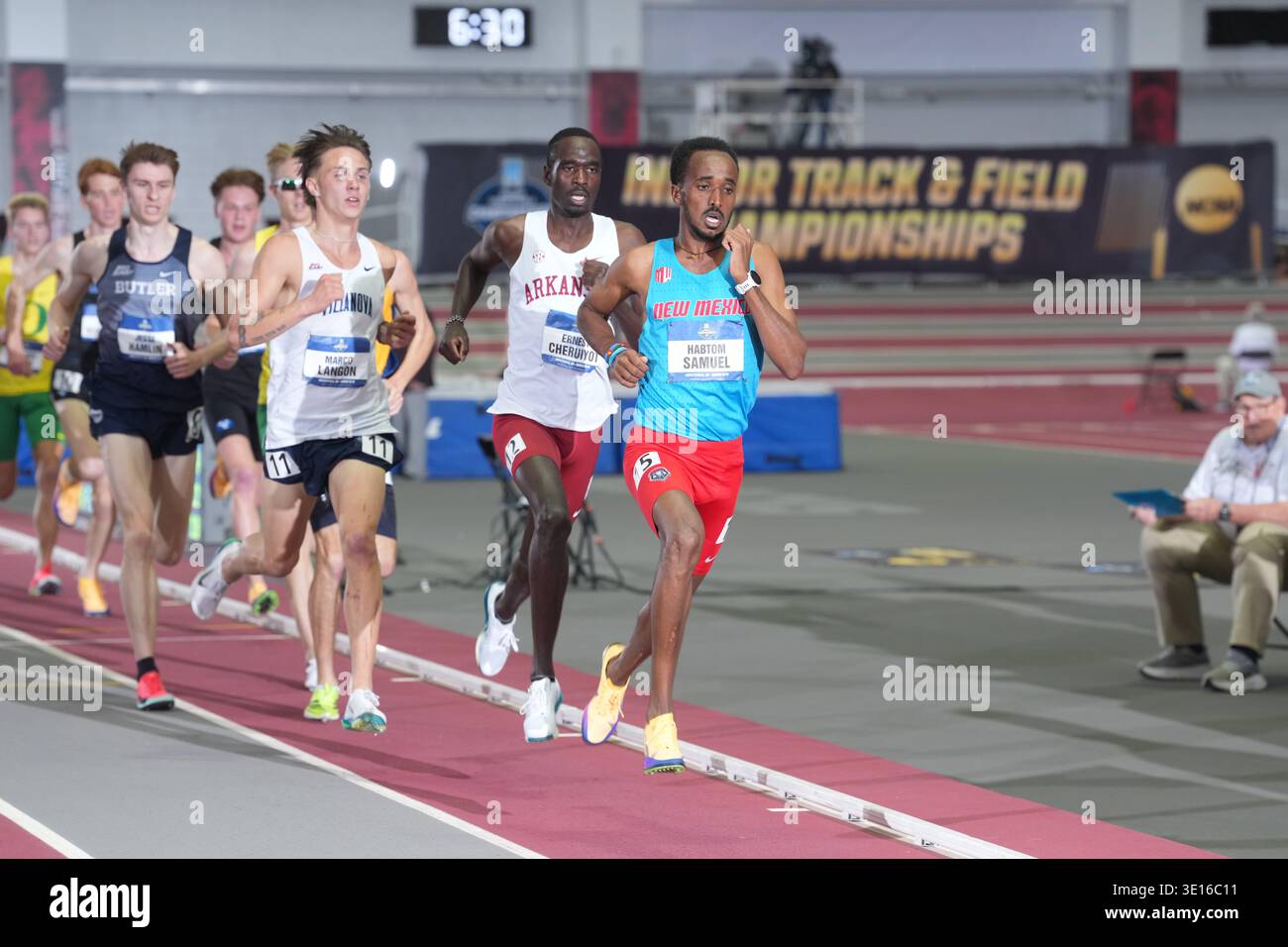 Habtom Samuel of New Mexico runs in the 3,000m during the NCAA Indoor ...