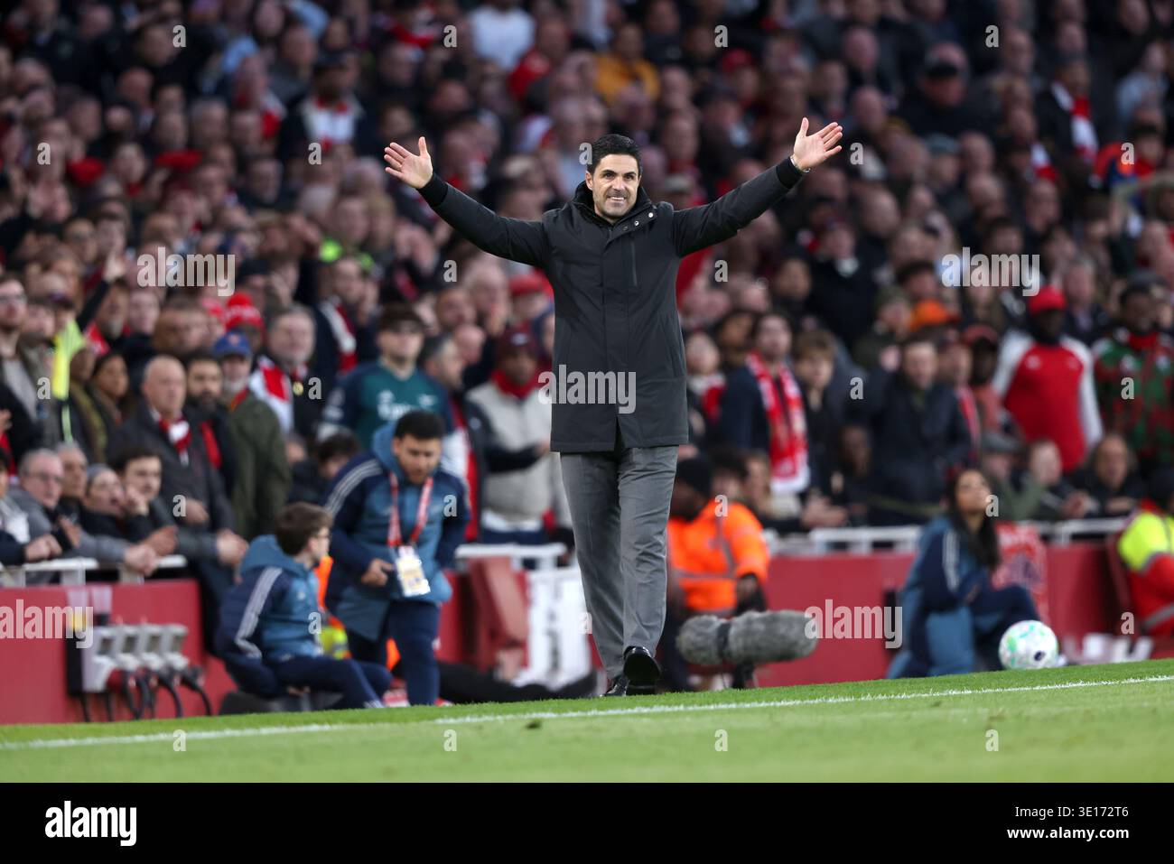 Mikel Arteta (Arsenal manager) at the Arsenal v Everton EPL match, at ...