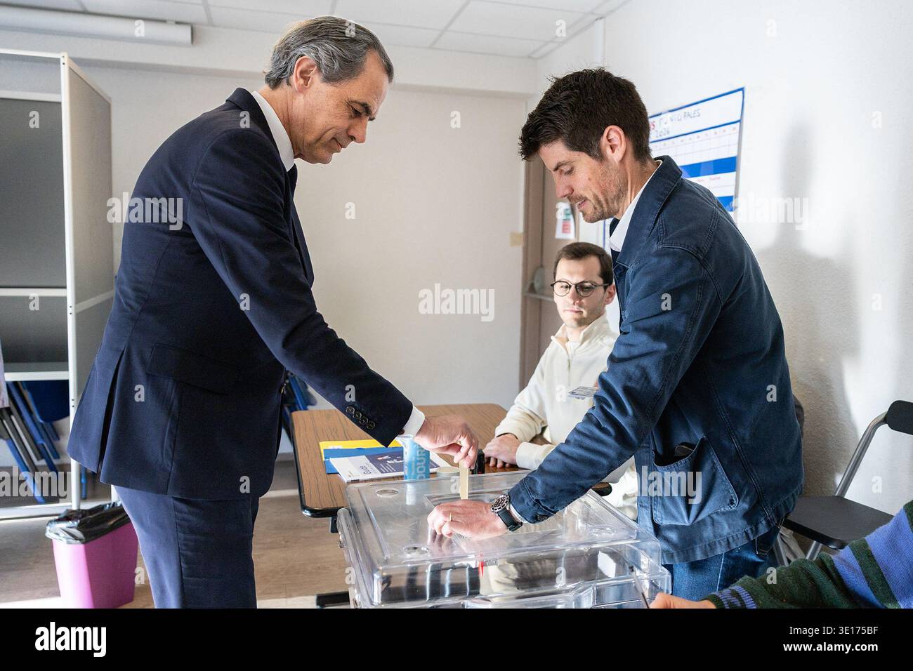 Philippe Dessertine voting in the municipal elections in which he is ...