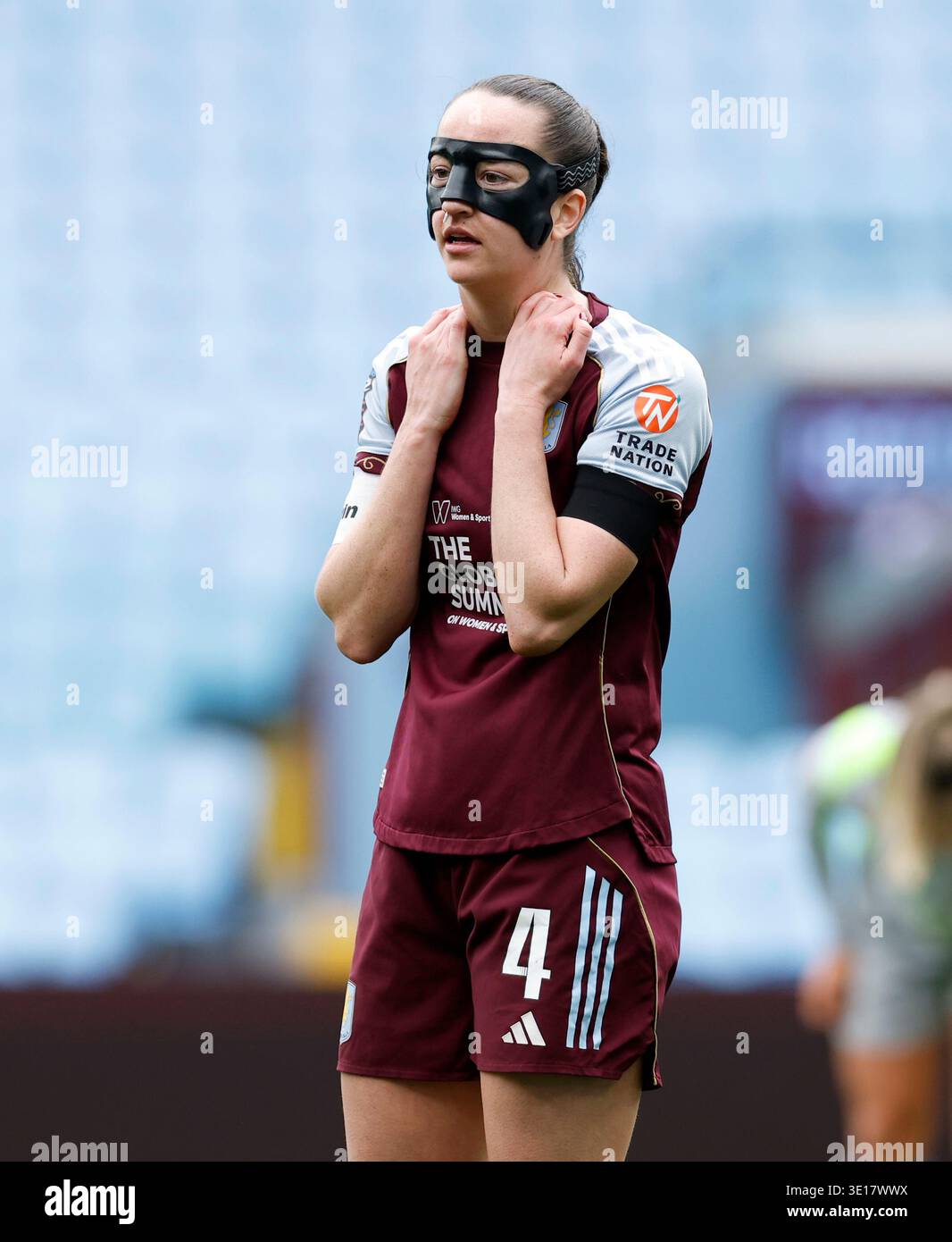 Aston Villa's Anna Patten wearing a protective mask during the Barclays ...
