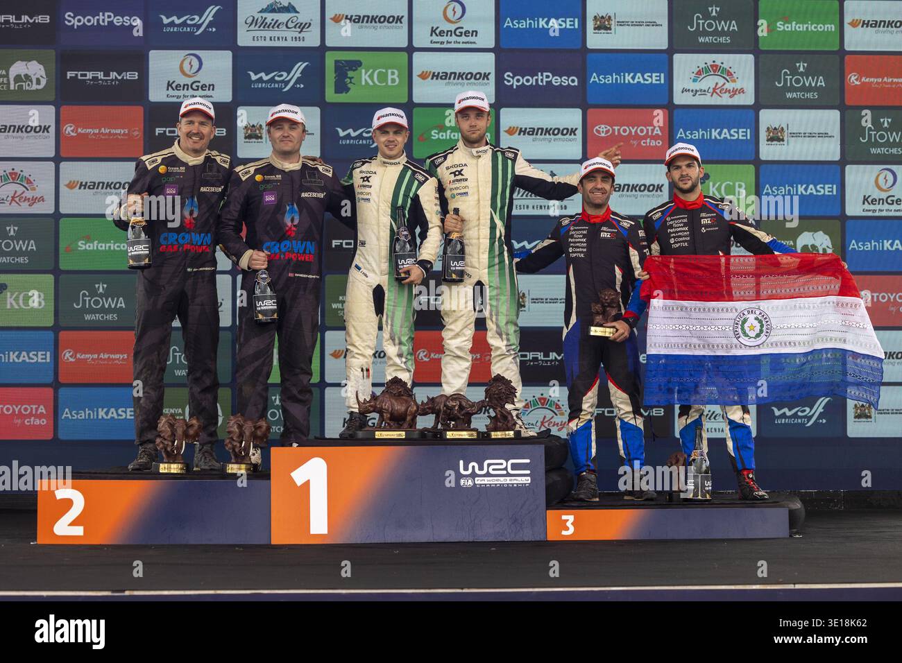 21 Robert VIRVES, Jakko VIILO, Skoda Fabia RS Rally2, podium, portrait ...