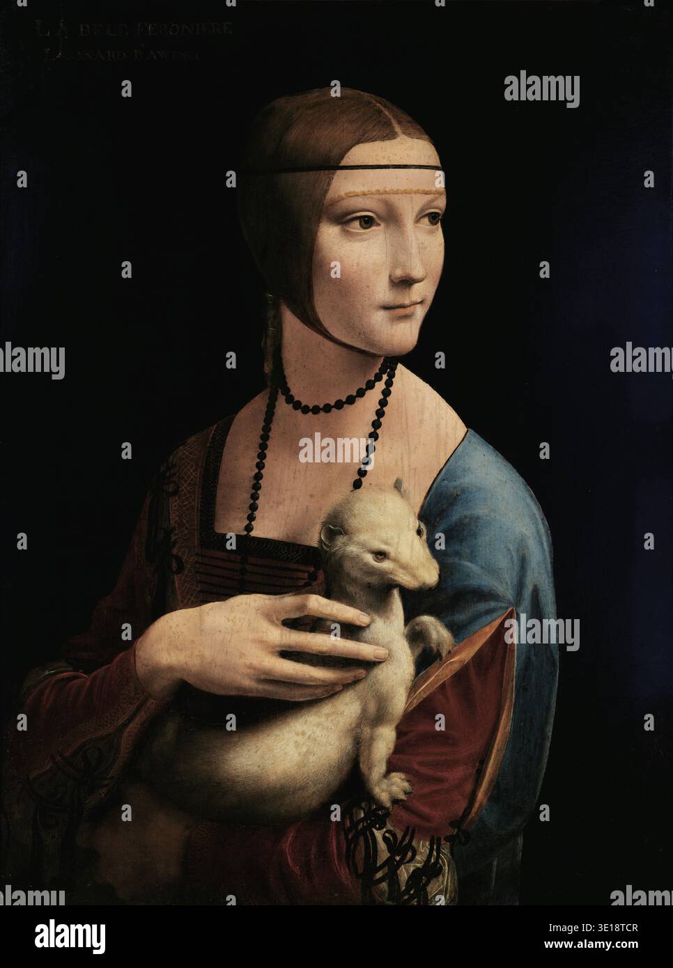 This iconic Renaissance portrait, "Lady with an Ermine," painted by ...