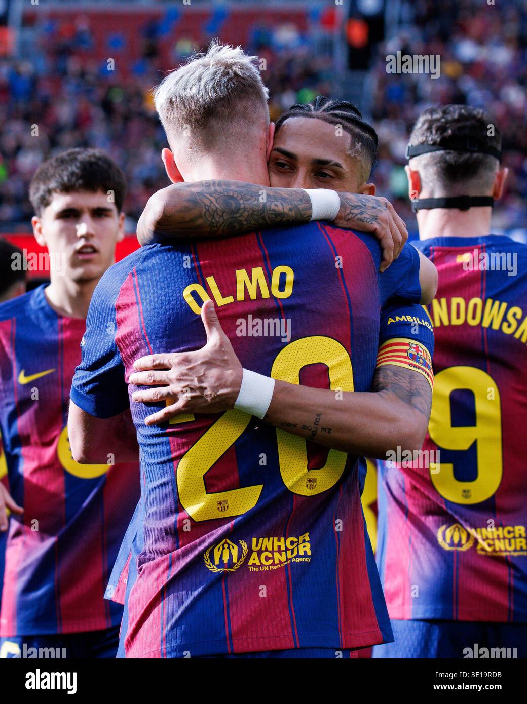 Barcelona, Spain. 15th Mar, 2026. Dani Olmo celebrates after scoring a ...