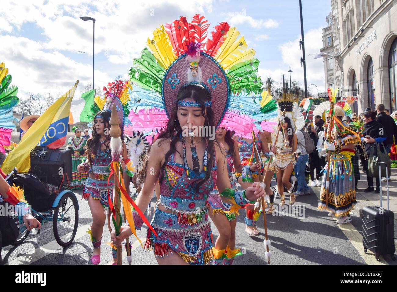 London, UK. 15th March 2026. Performers in costumes take part in the St ...