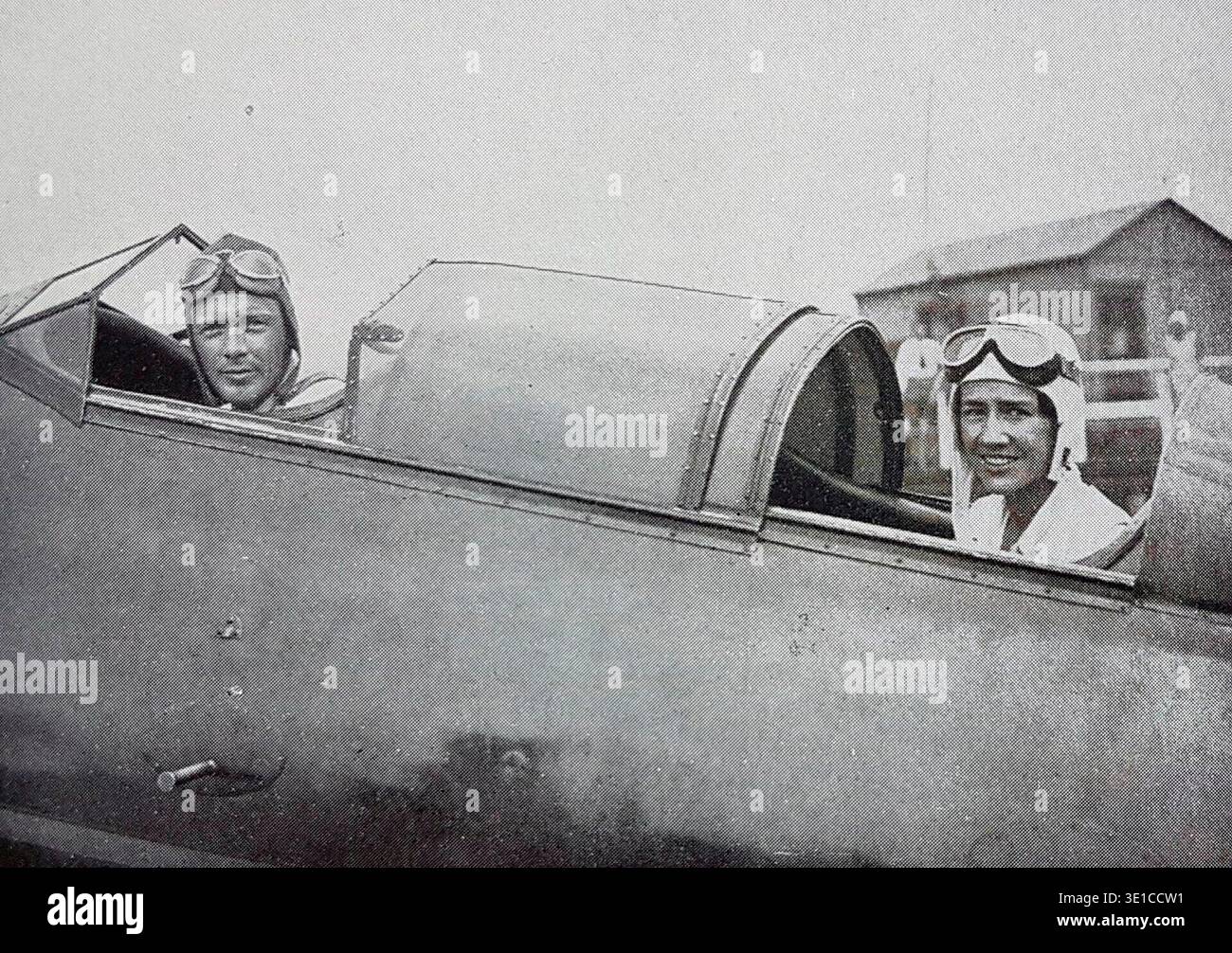 Charles and Anne Morrow Lindbergh in the cockpit of a Lockheed Sirius ...