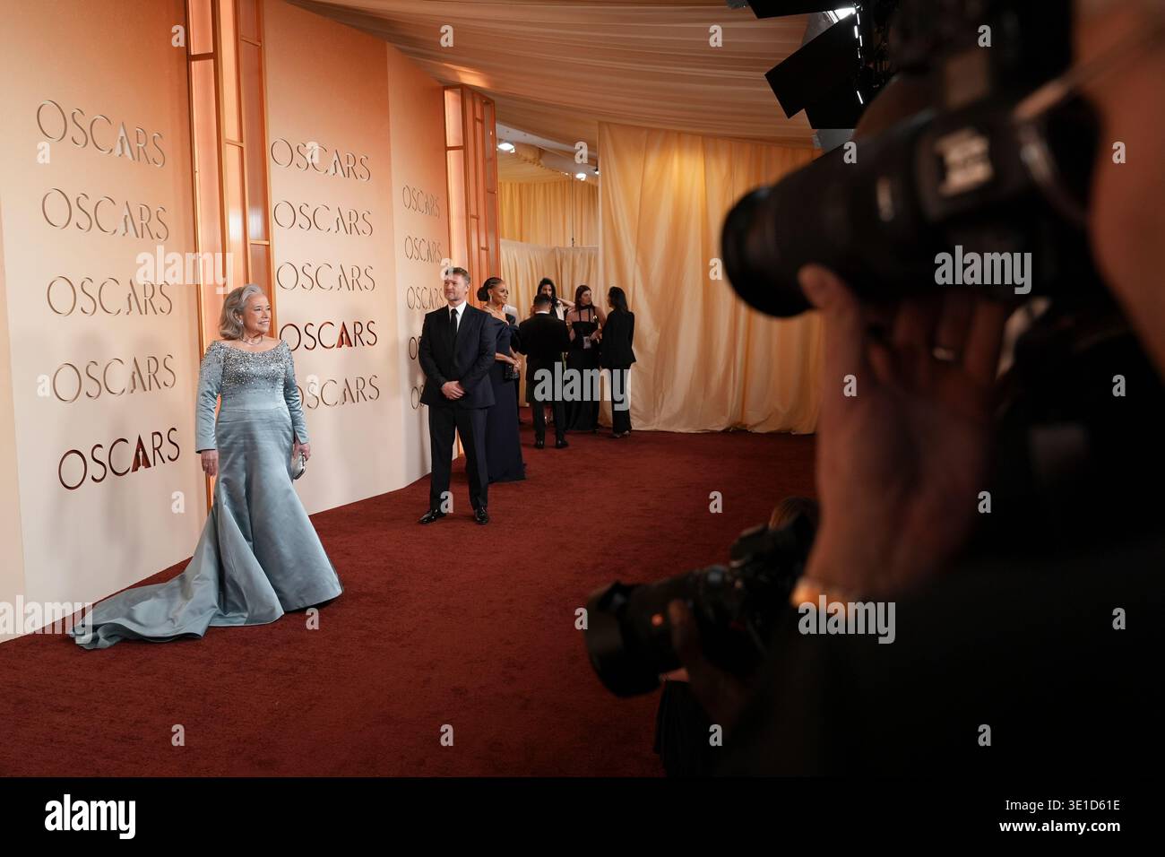 Kathy Bates arrives at the Oscars on Sunday, March 15, 2026, at the ...