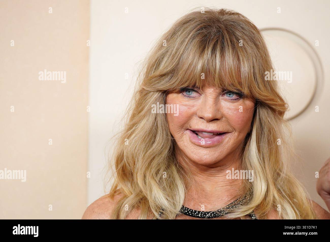 Goldie Hawn arrives at the Oscars on Sunday, March 15, 2026, at the ...