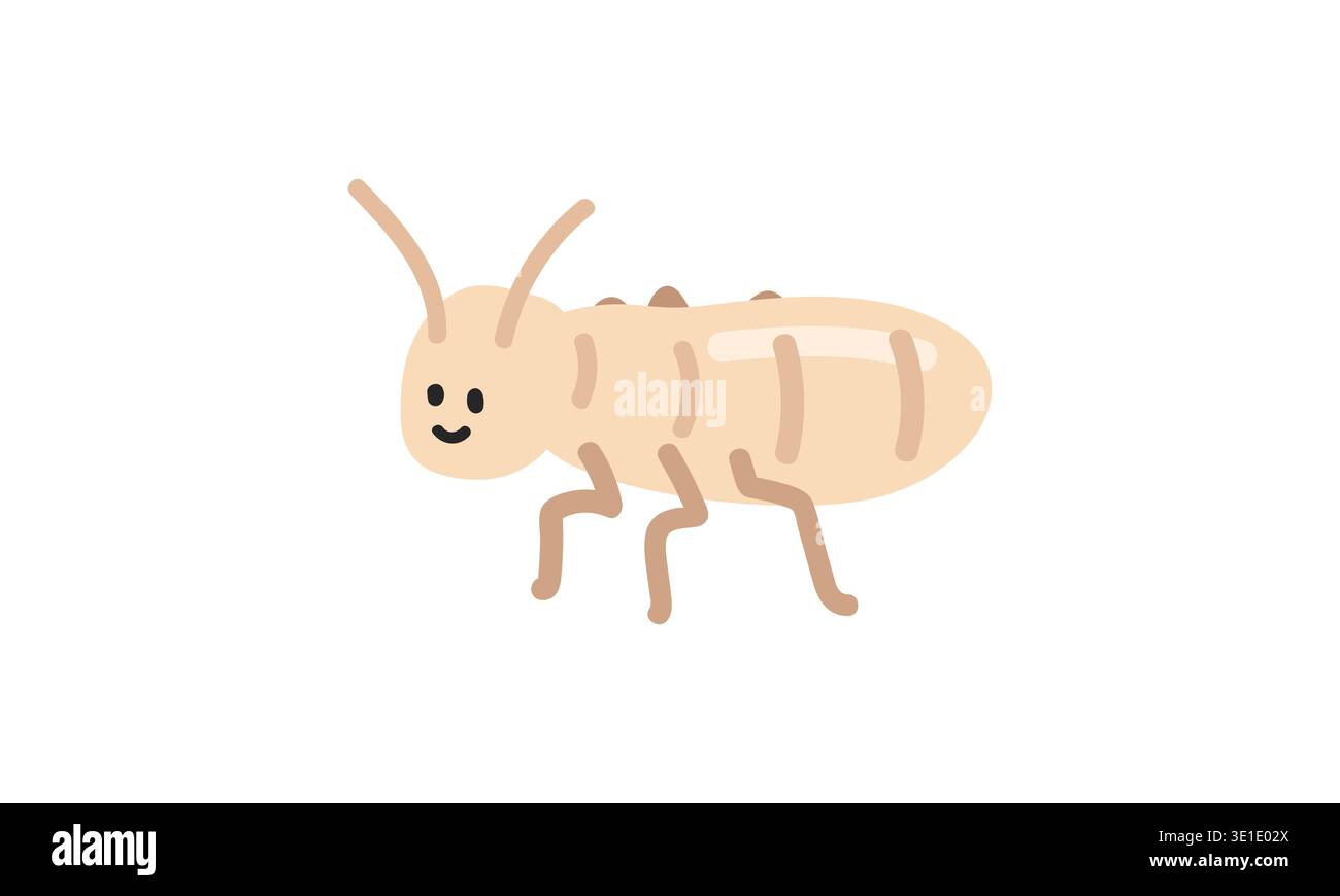 Termite nymph cartoon clipart. Cute termite nymph (Isoptera) vector ...