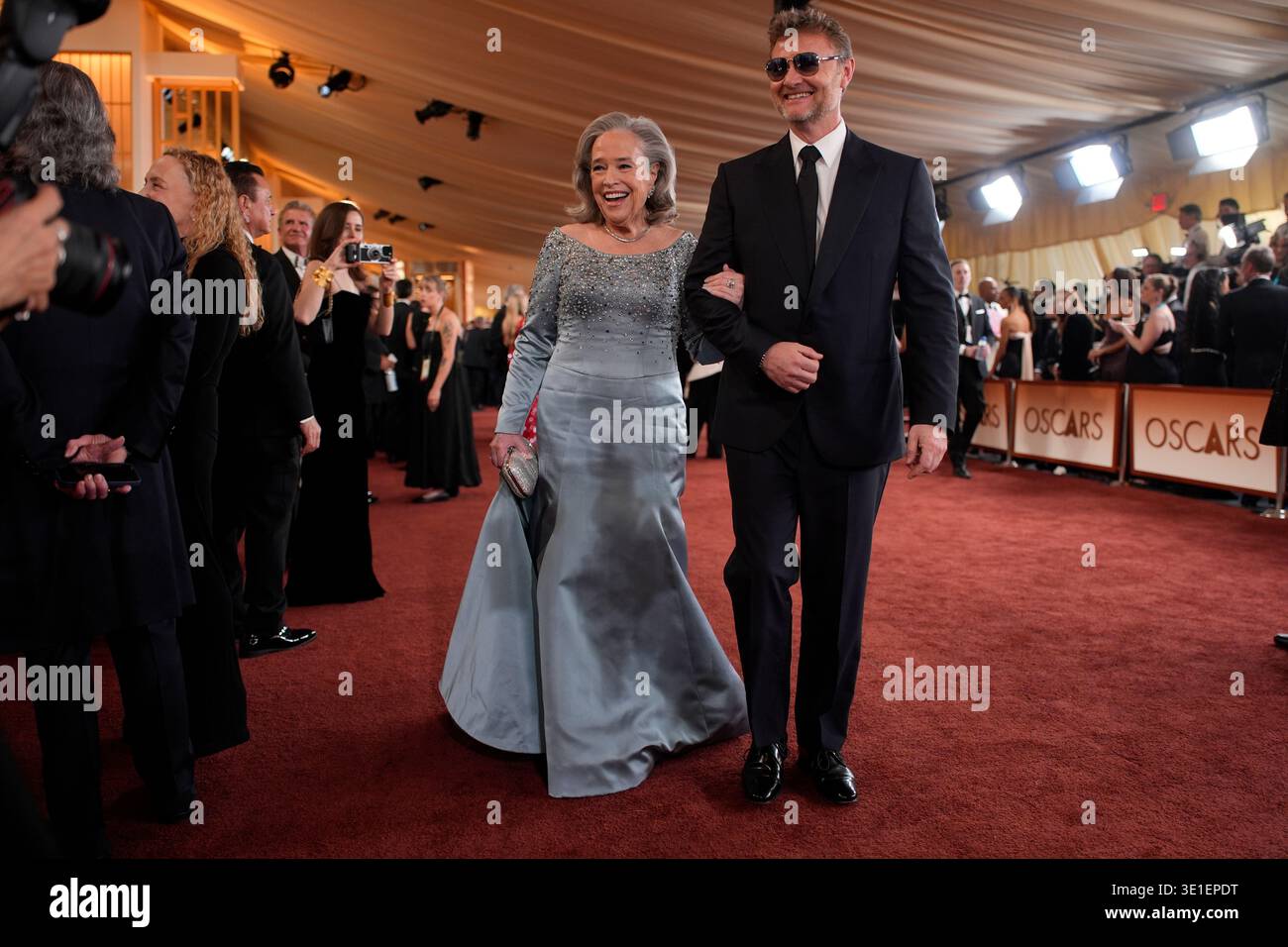 Kathy Bates, left, and guest arrive at the Oscars on Sunday, March 15 ...