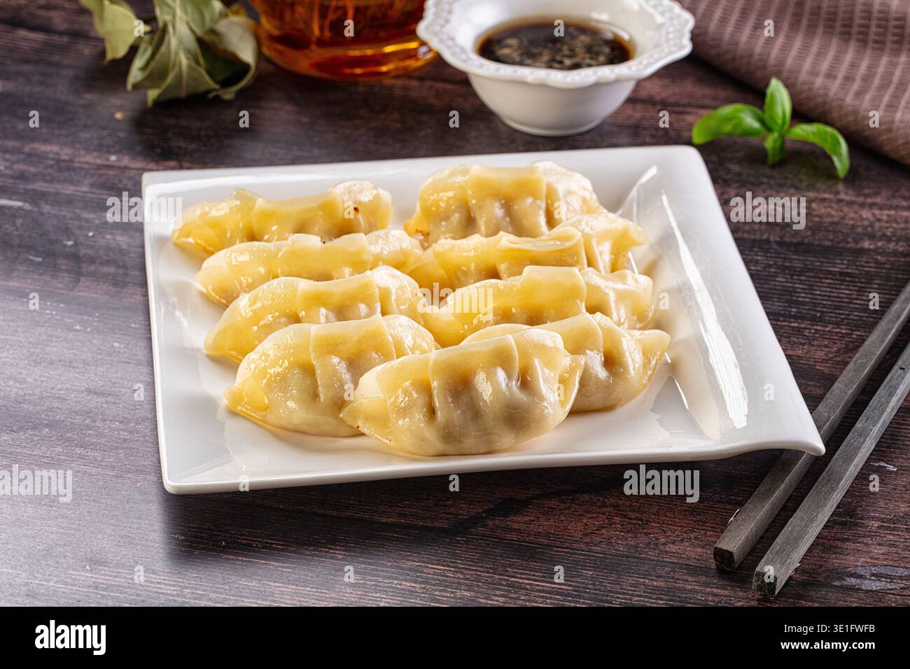 Japan cuisine - steamed stuffed gyoza dumplings Stock Photo - Alamy