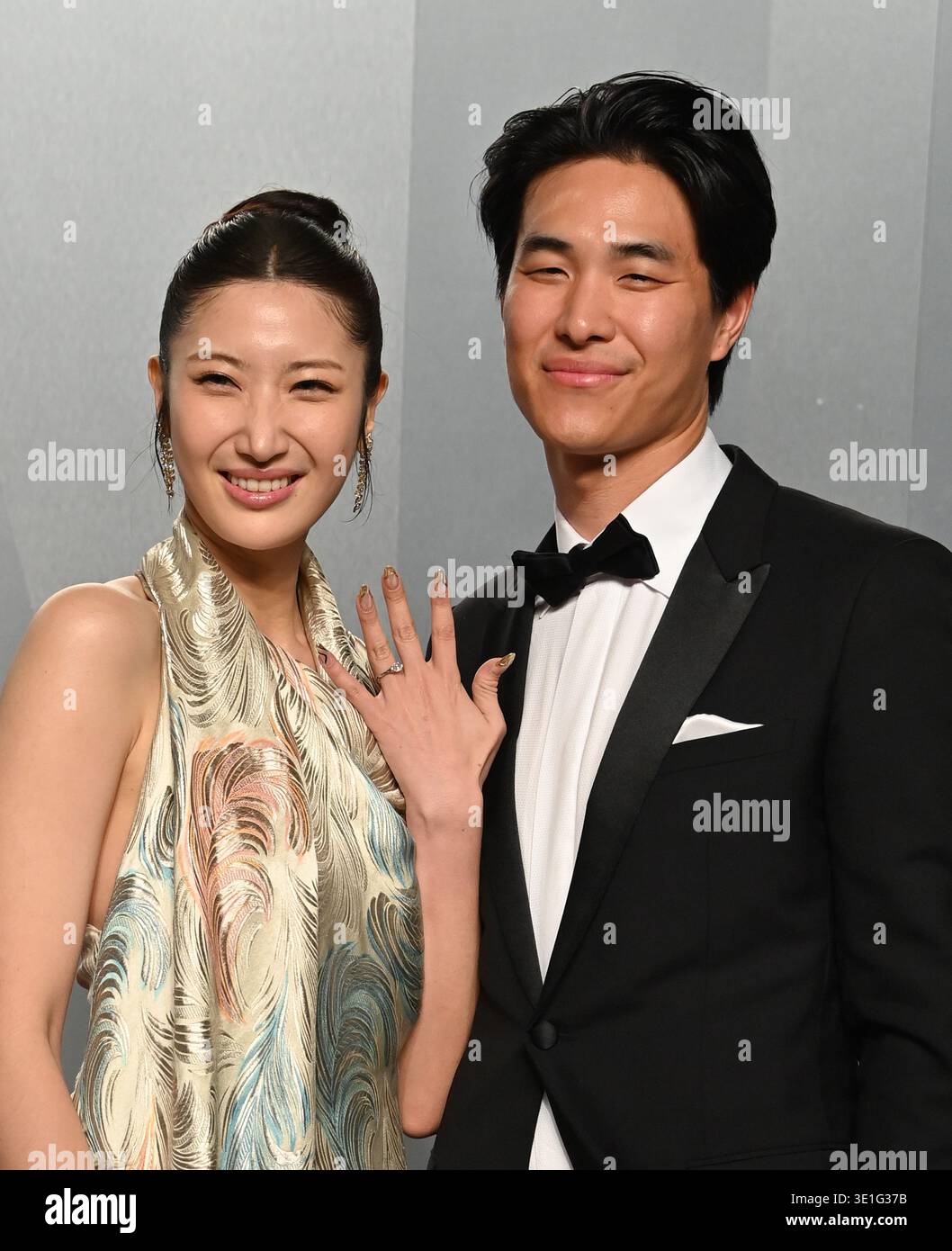 EJAE and Sam Kim arriving to the Vanity Fair Oscar Party 2026 held at ...