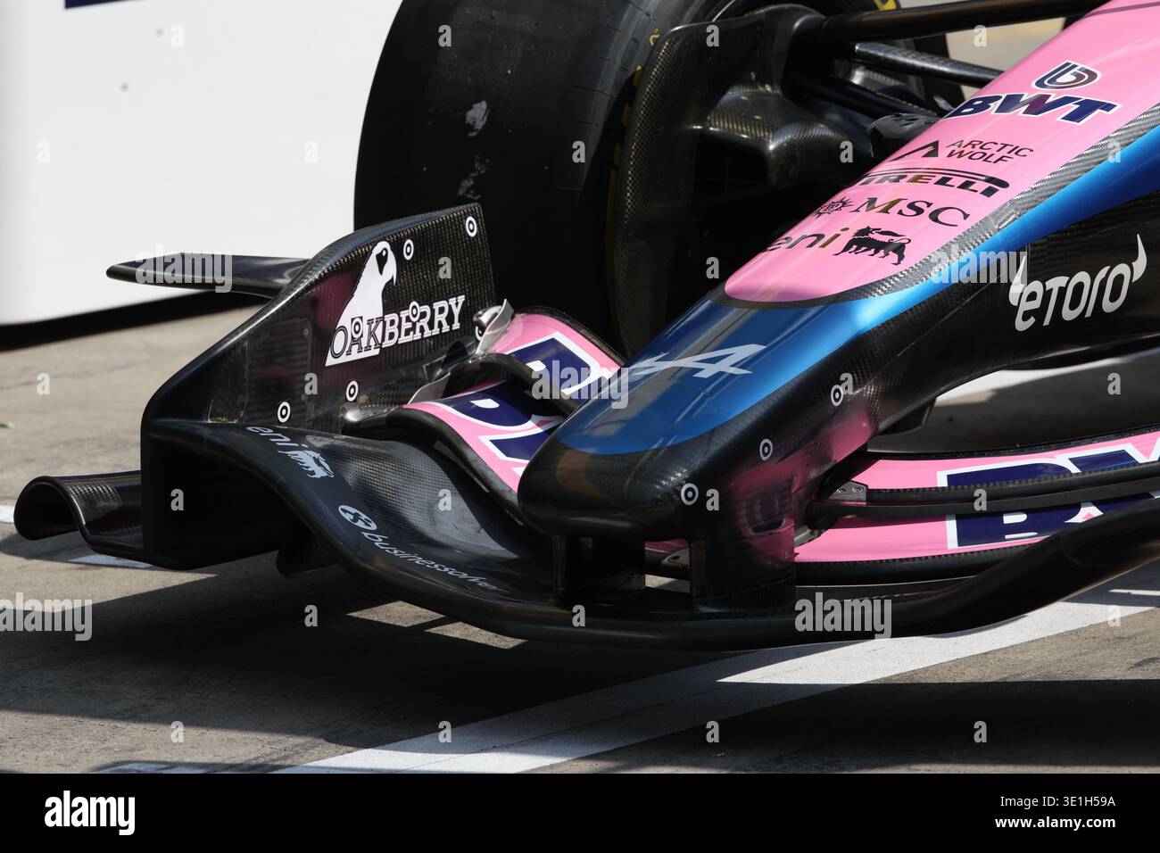China, China. 14th Mar, 2026. Alpine Front wing, technical detail ...