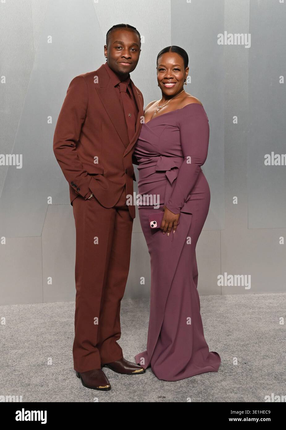 Miles Caton and mother Timiney Figueroa arriving to Vanity Fair Oscar ...
