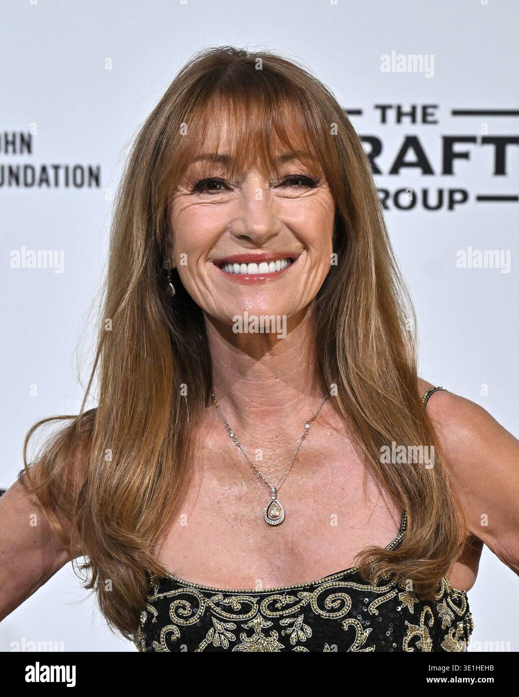 Jane Seymour arriving to the 34th Annual Elton John AIDS Foundation ...