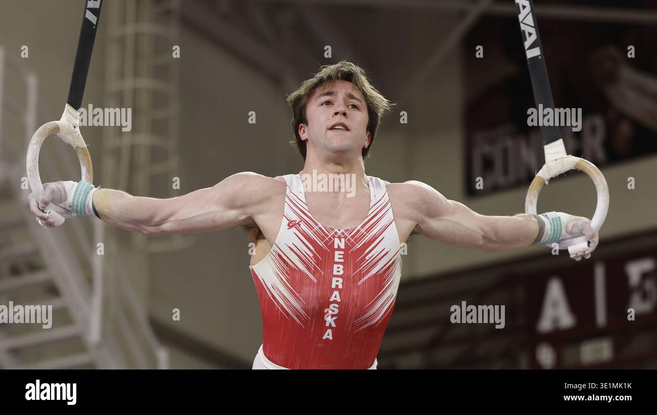 Nebraska's Asher Cohen during an NCAA gymnastics meet on Saturday, Feb ...