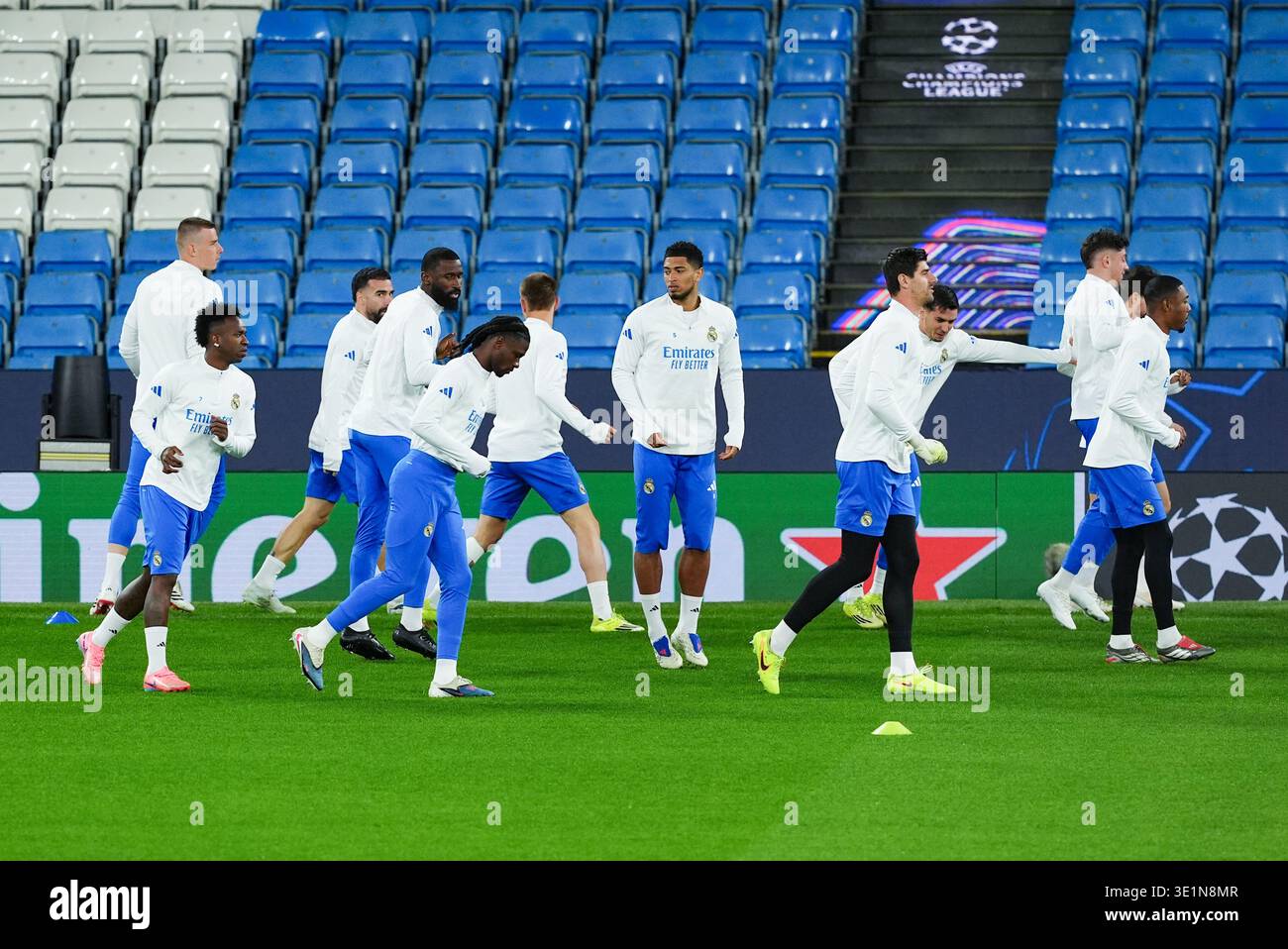 Real Madrid's Jude Bellingham and team mates during the training ...