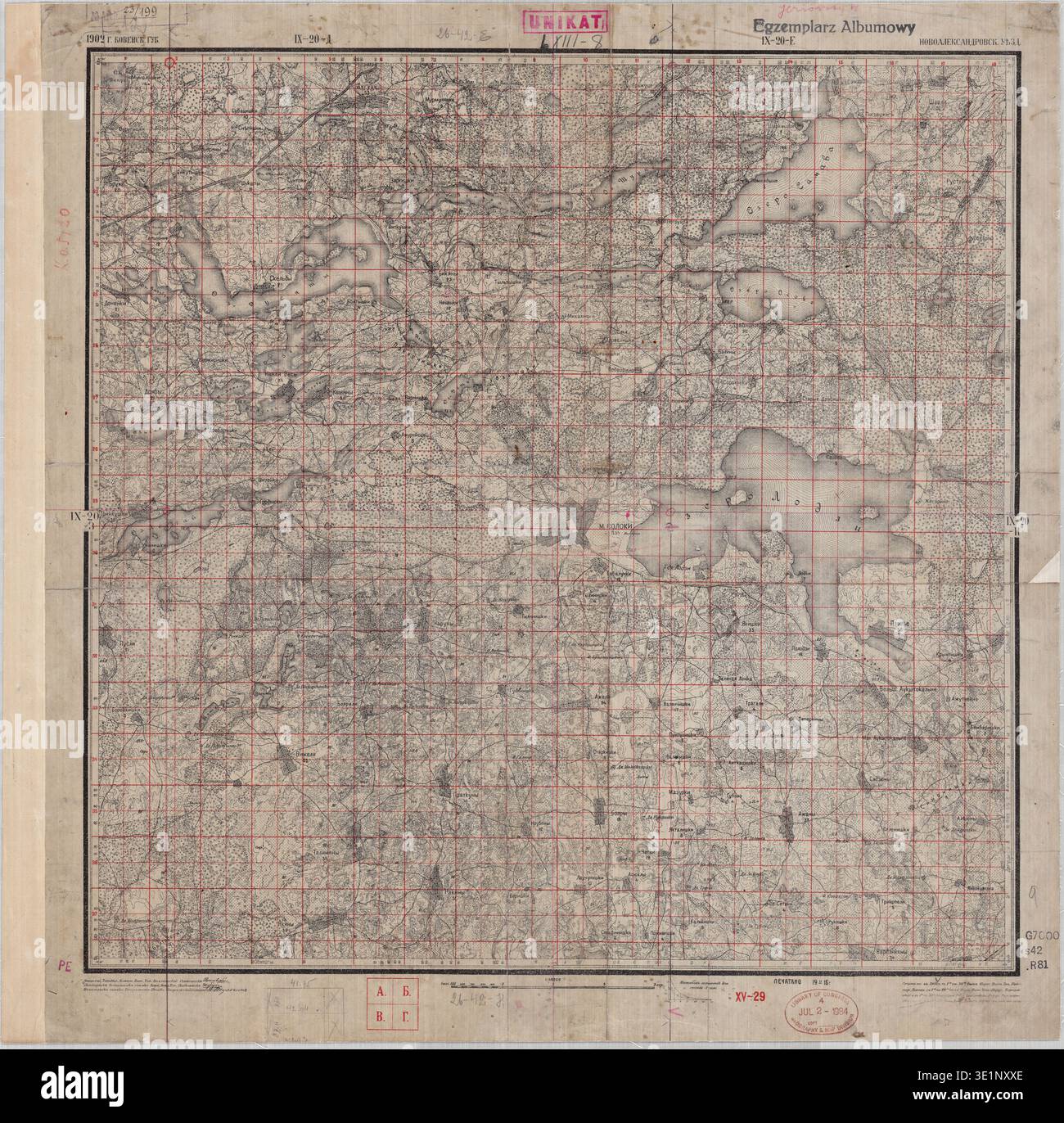 1902 one verst map sheet hi-res stock photography and images - Alamy