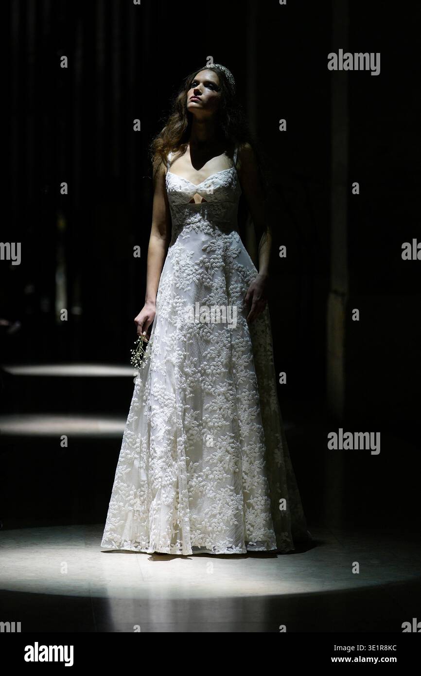 A model walks the runway during Nuno Baltazar fashion show at ...