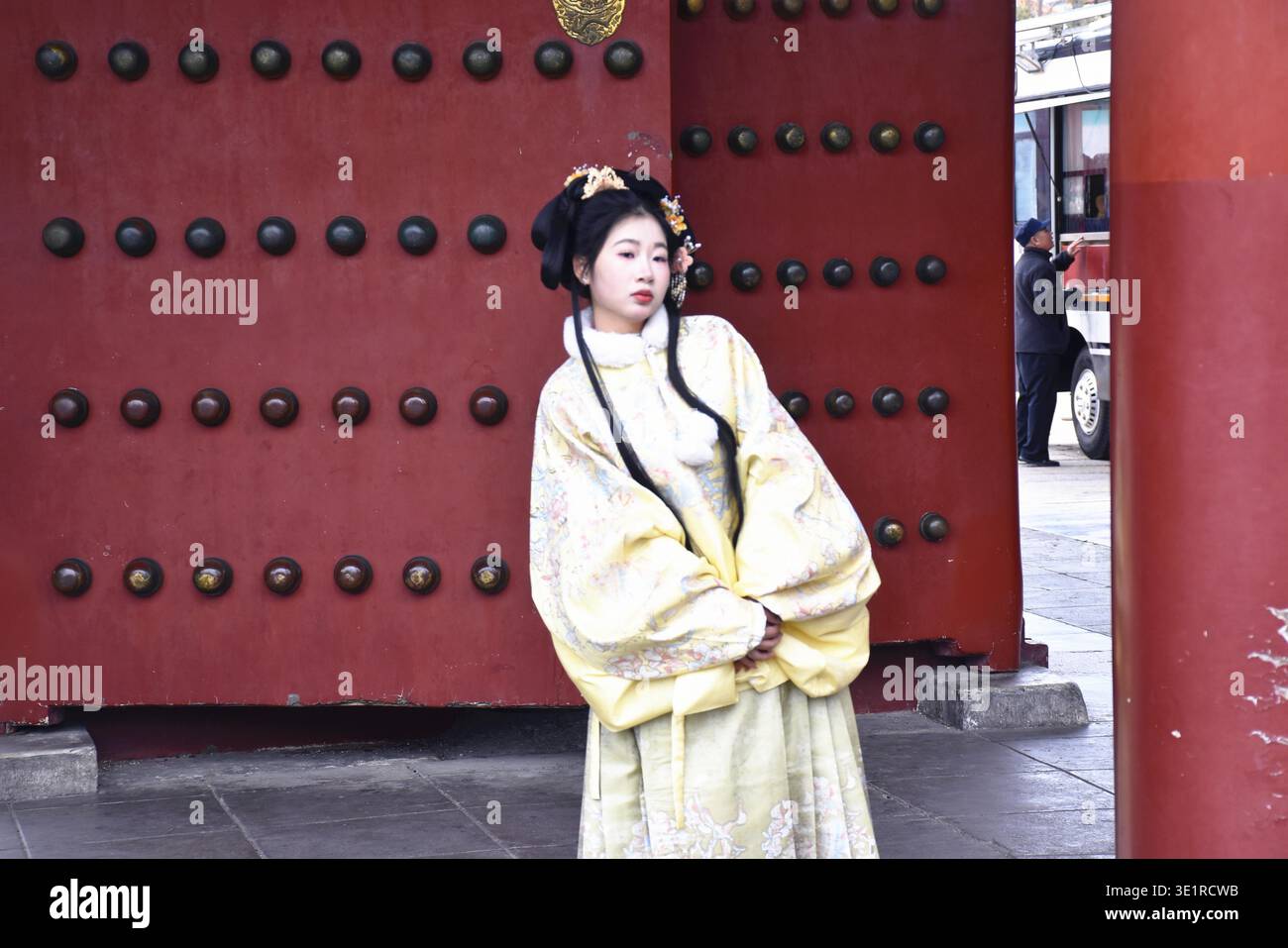 Tourists wearing Ming-style Hanfu stroll through the Forbidden City in ...