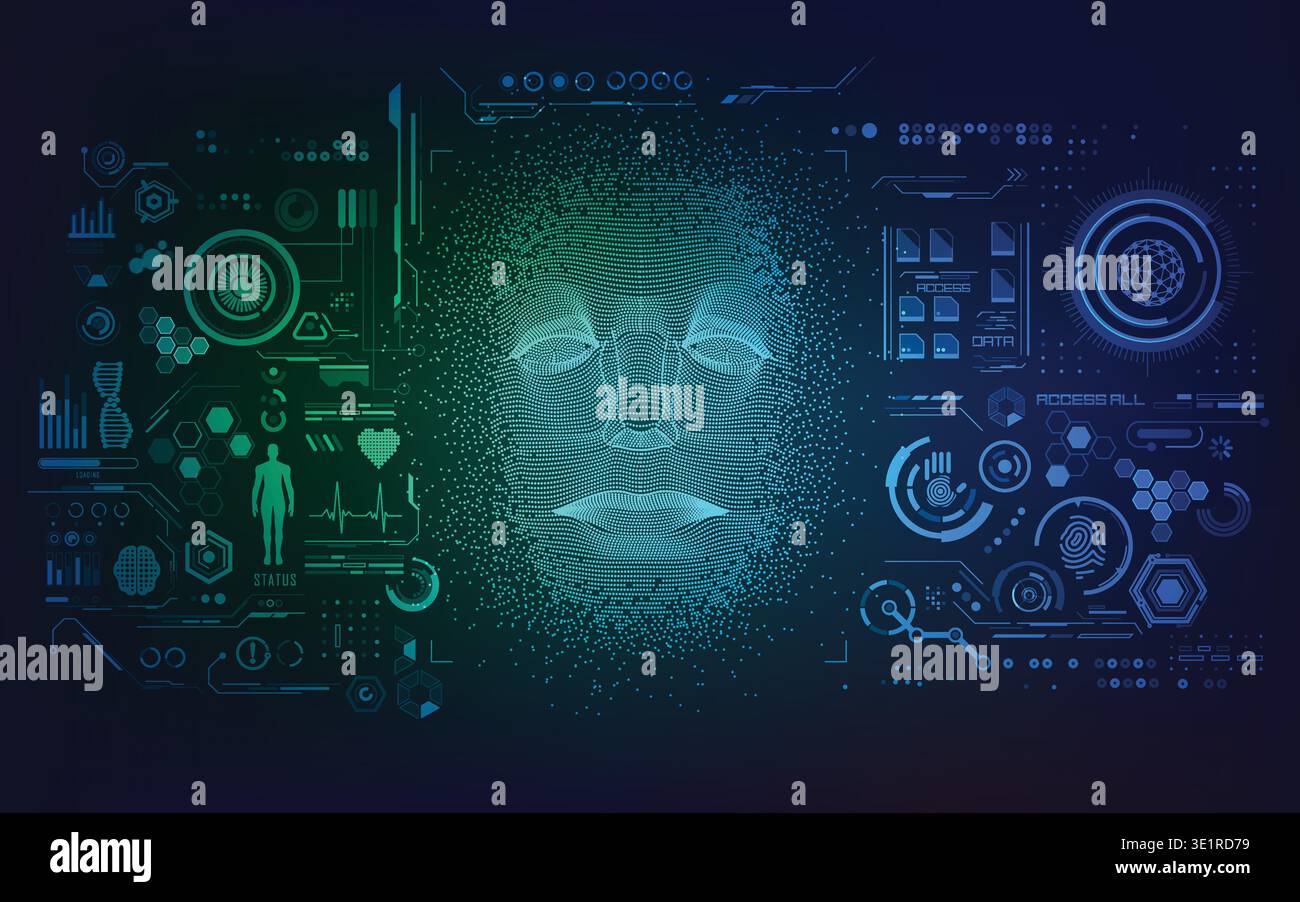 concept of deep learning or machine learning, graphic of artificial ...