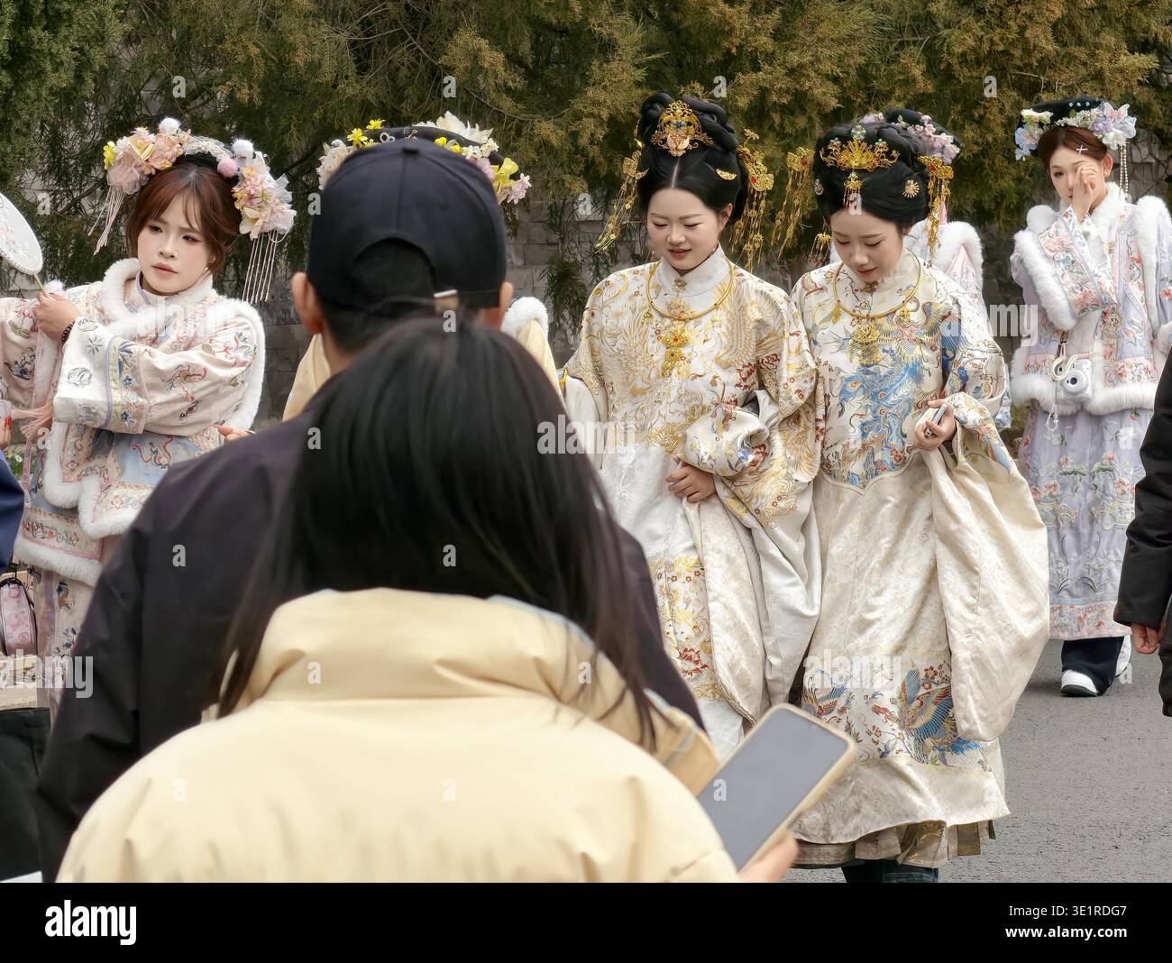 Tourists wearing Ming-style Hanfu stroll through the Forbidden City in ...