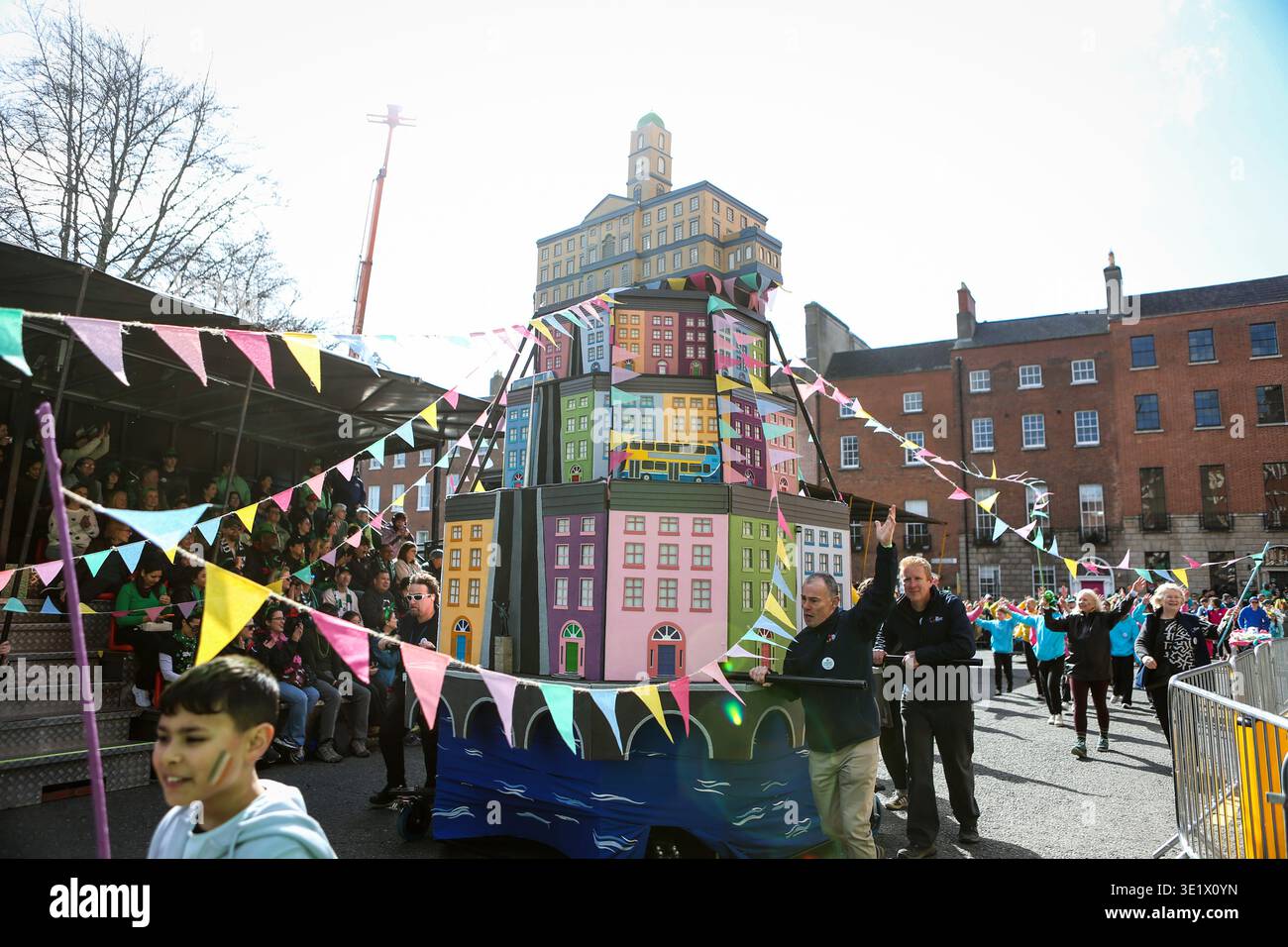 Performers taking in the St Patrick's Day Parade in Dublin. Picture ...