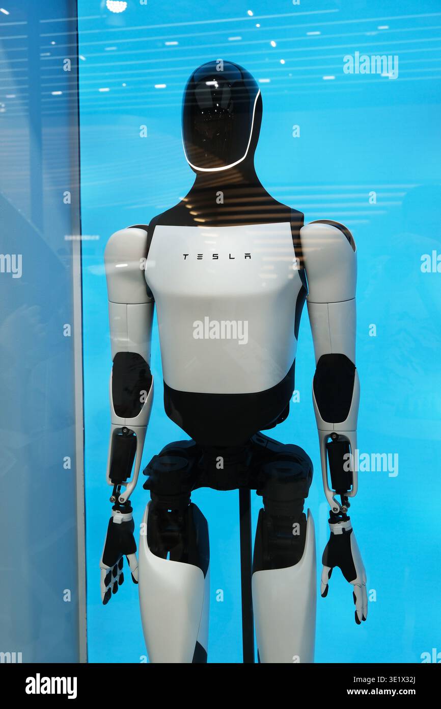 Shanghai,China-March 14th 2026: Tesla Optimus Gen 3 humanoid robot ...