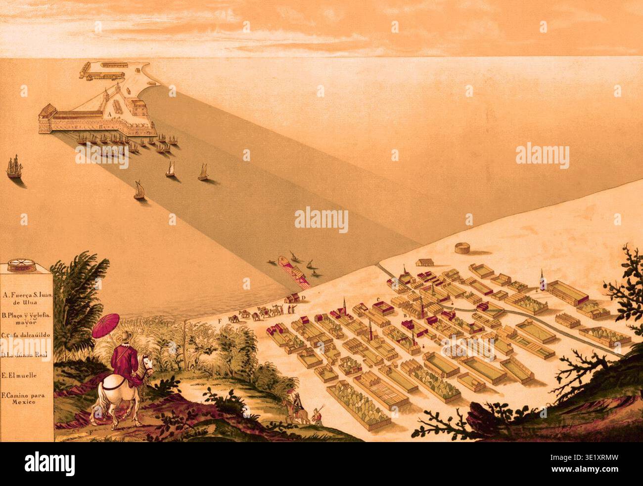 The City of Veracruz and San Juan de Ulúa, shown in this drawing from ...