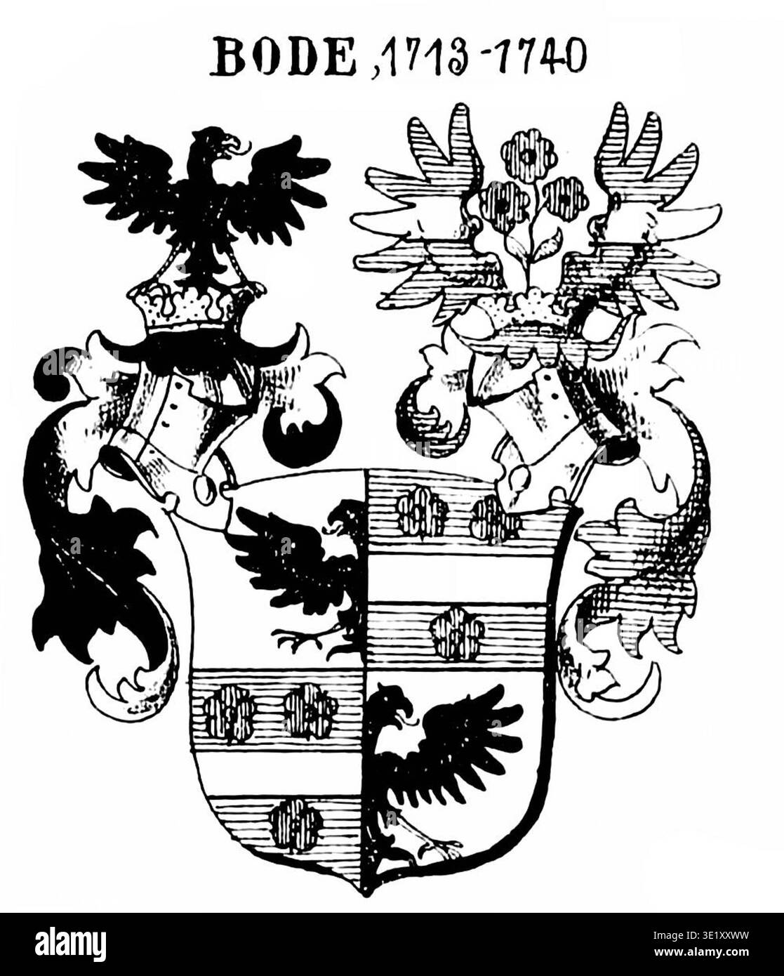 Heritage nobility emblem record Black and White Stock Photos & Images ...