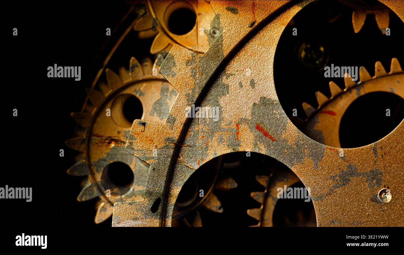 High-quality industrial grunge background featuring rusty, interlocking ...