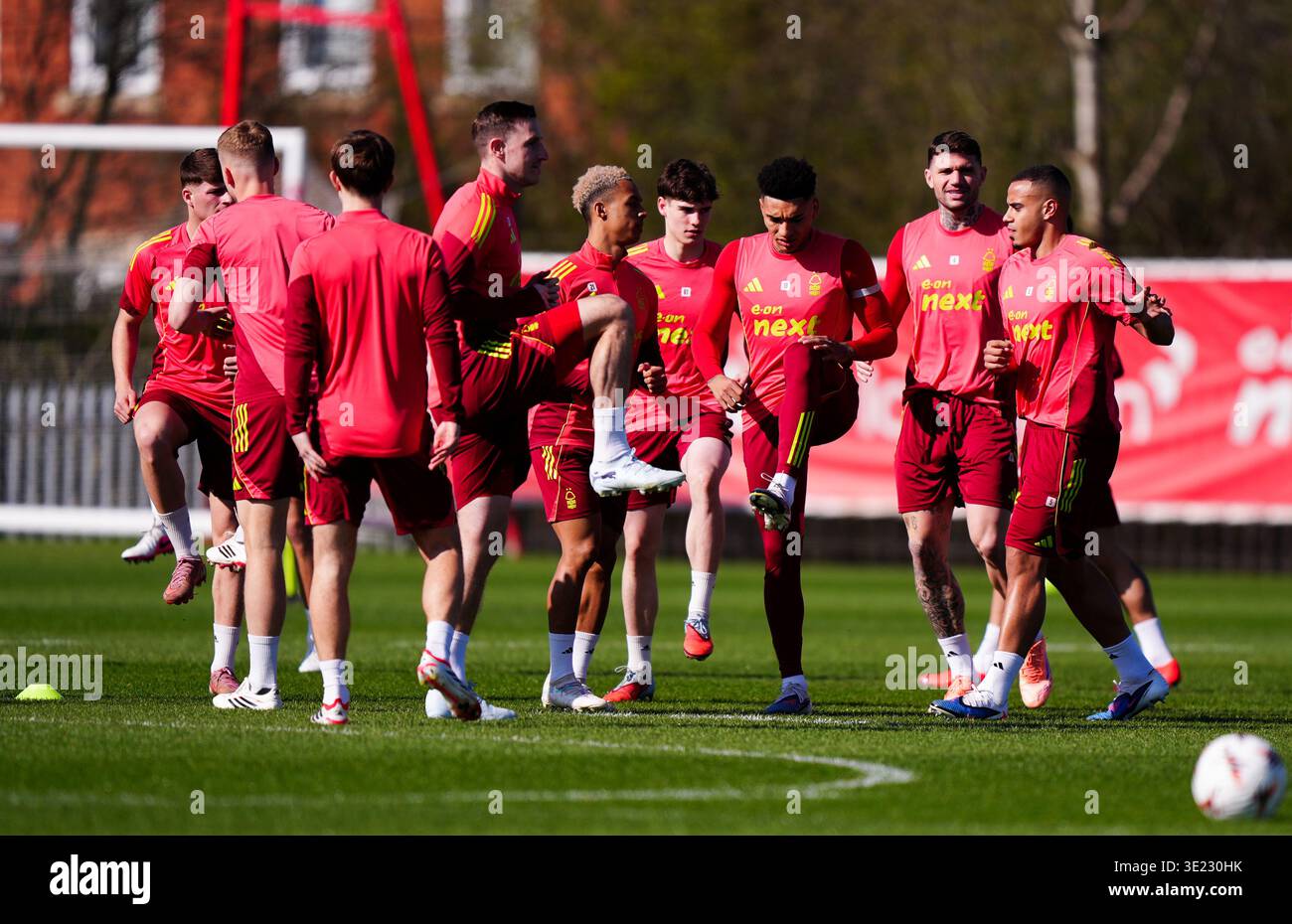 Nottingham Forest players during a training session at the Nigel ...