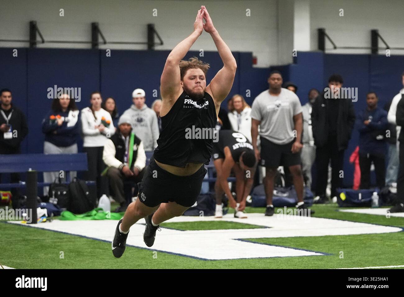 Penn State offensive lineman Nolan Rucci participates in Penn State's ...