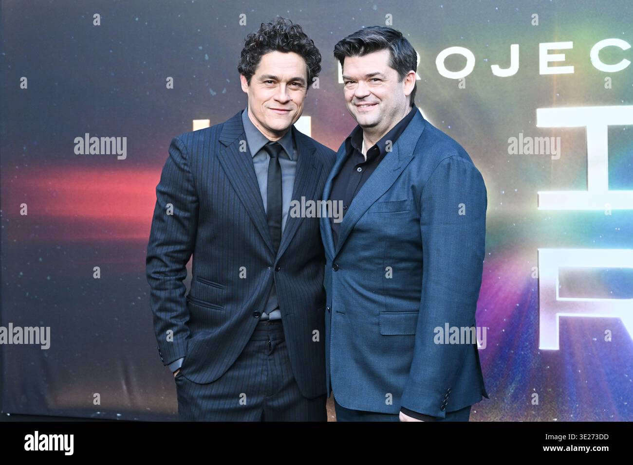 Directors Phil Lord, left, and Christopher Miller attend the premiere ...