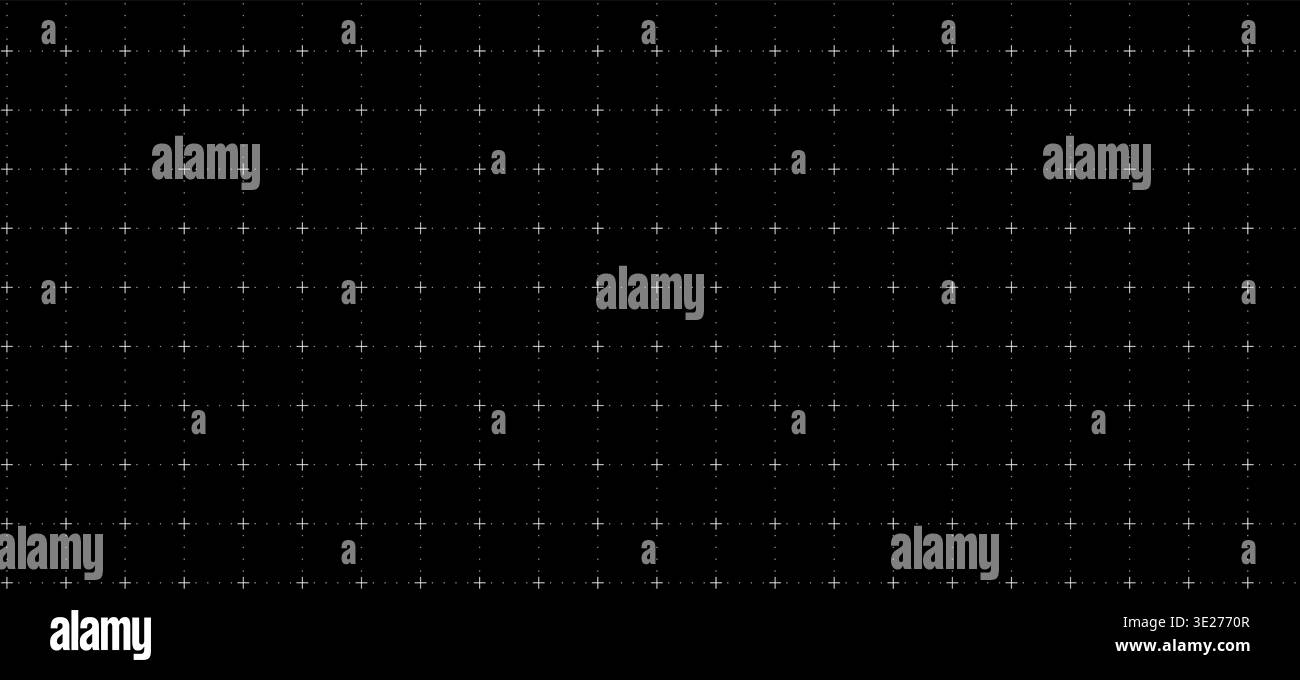 Seamless pattern Dot line cross grid blueprint, black surface. Clean ...
