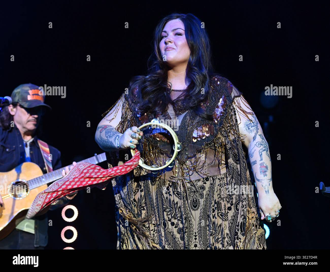 Logan Simmons from The Band Loula onstage at Warner Records Nashville ...